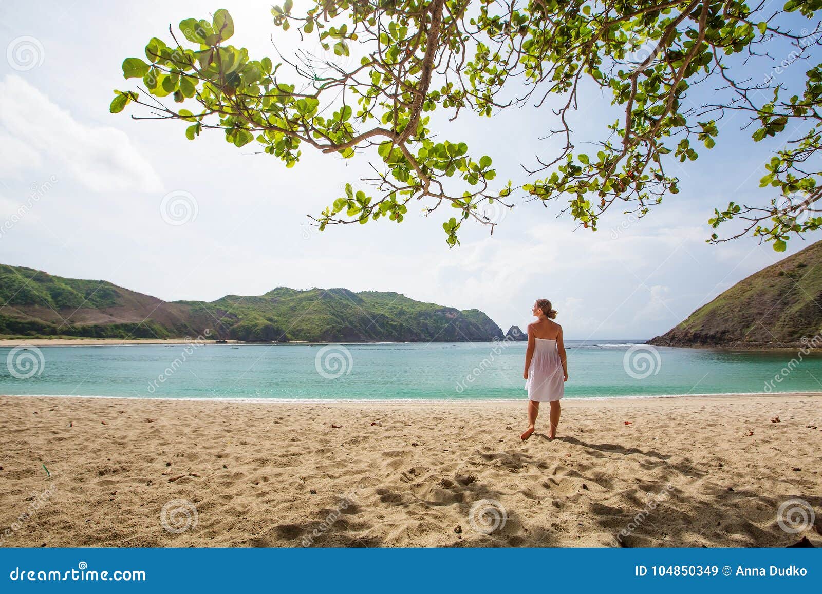 Woman Takes Rest at the Sea Shore Stock Image - Image of cheerful ...