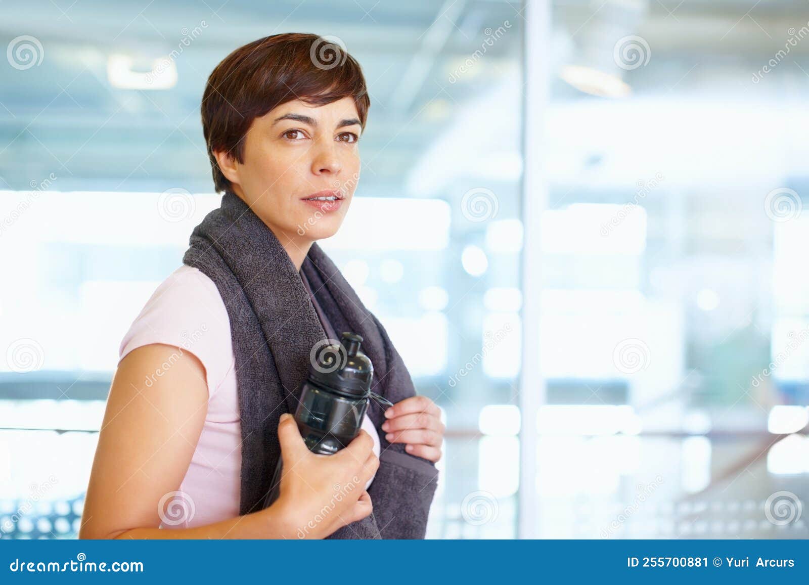 Woman Taking a Break during Exercise. Woman Taking a Break during ...