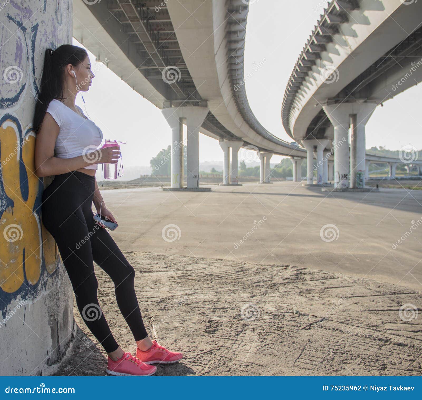 Woman Taking a Break from Running Stock Photo - Image of activity ...