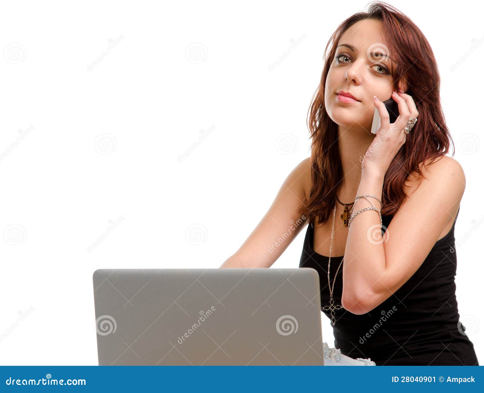 Woman Taking a Call on Her Mobile Stock Image - Image of finance ...