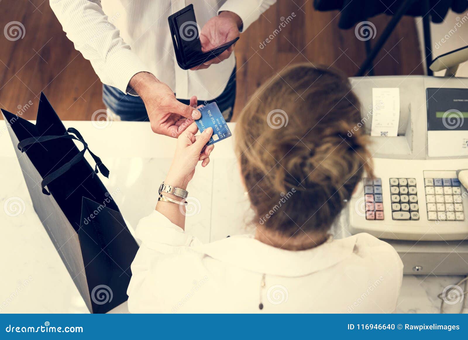 Woman Taking the Credit Card for Payment Stock Photo - Image of credit ...