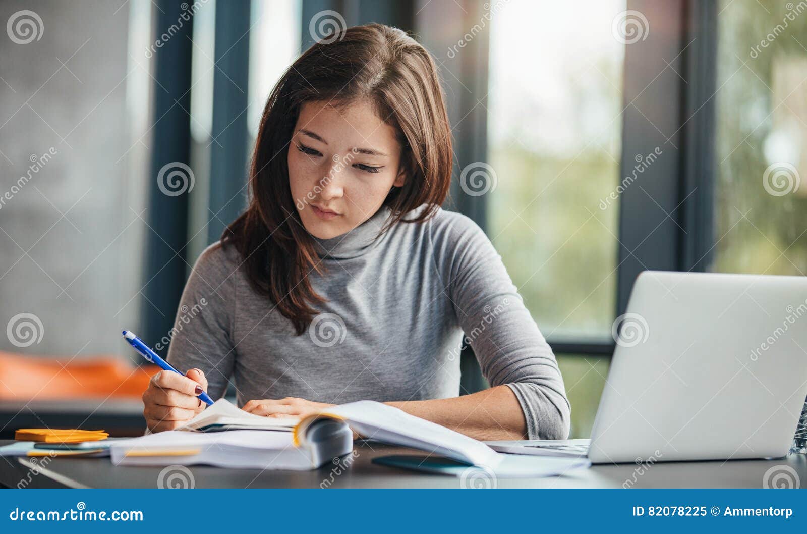 Woman Taking Down Notes in Diary Stock Image - Image of asian ...