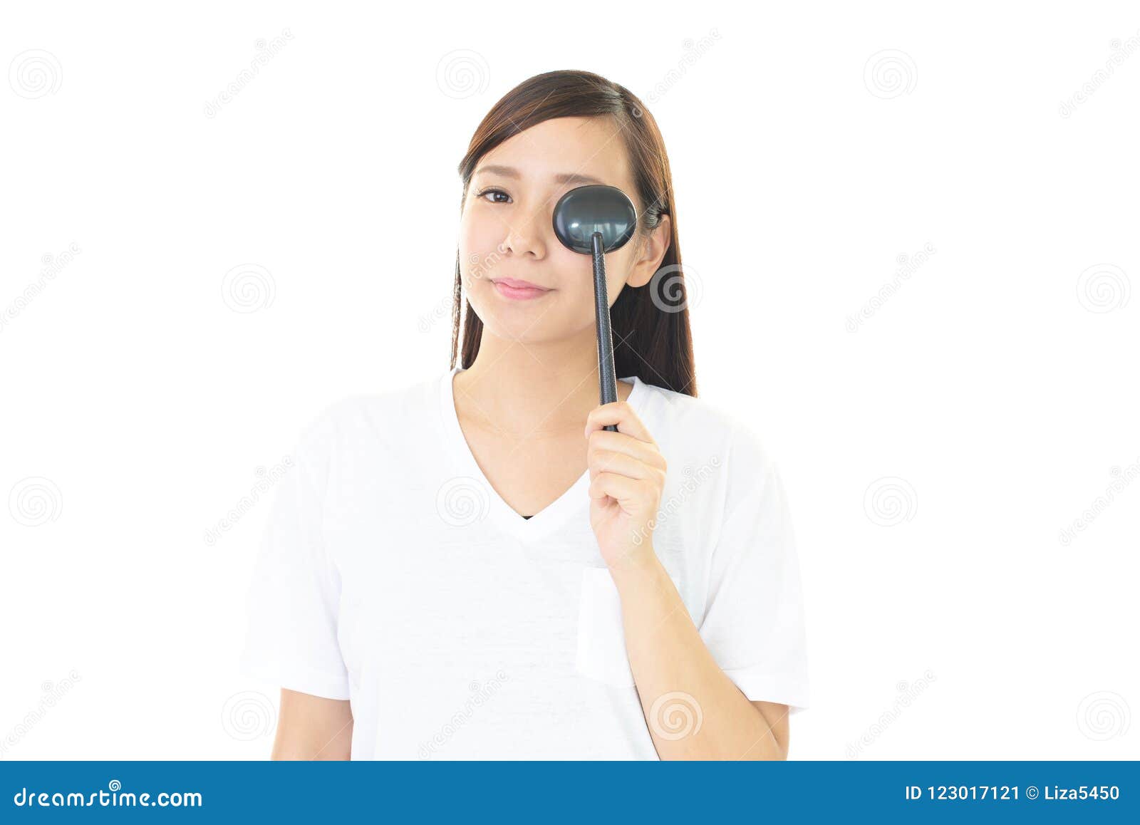 Woman taking an eye test stock image. Image of beautiful - 123017121
