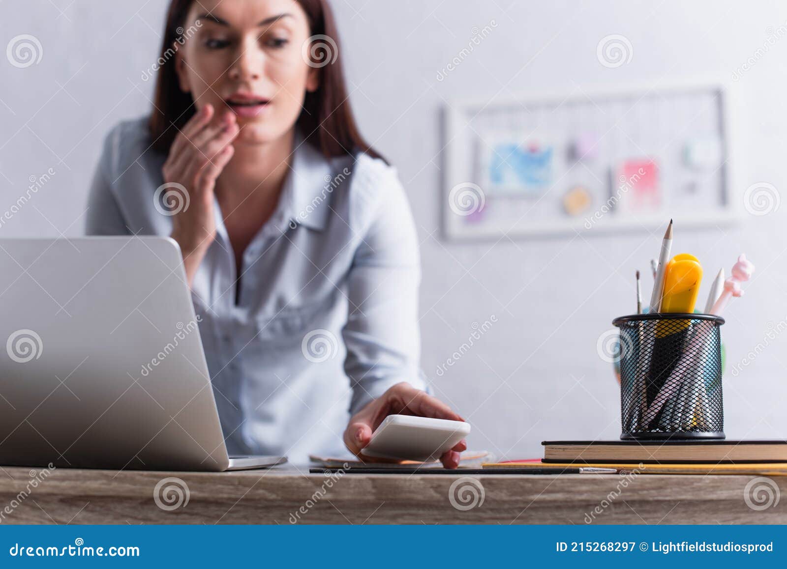 Woman Taking Mobile Phone while Sneaking Stock Image - Image of ...