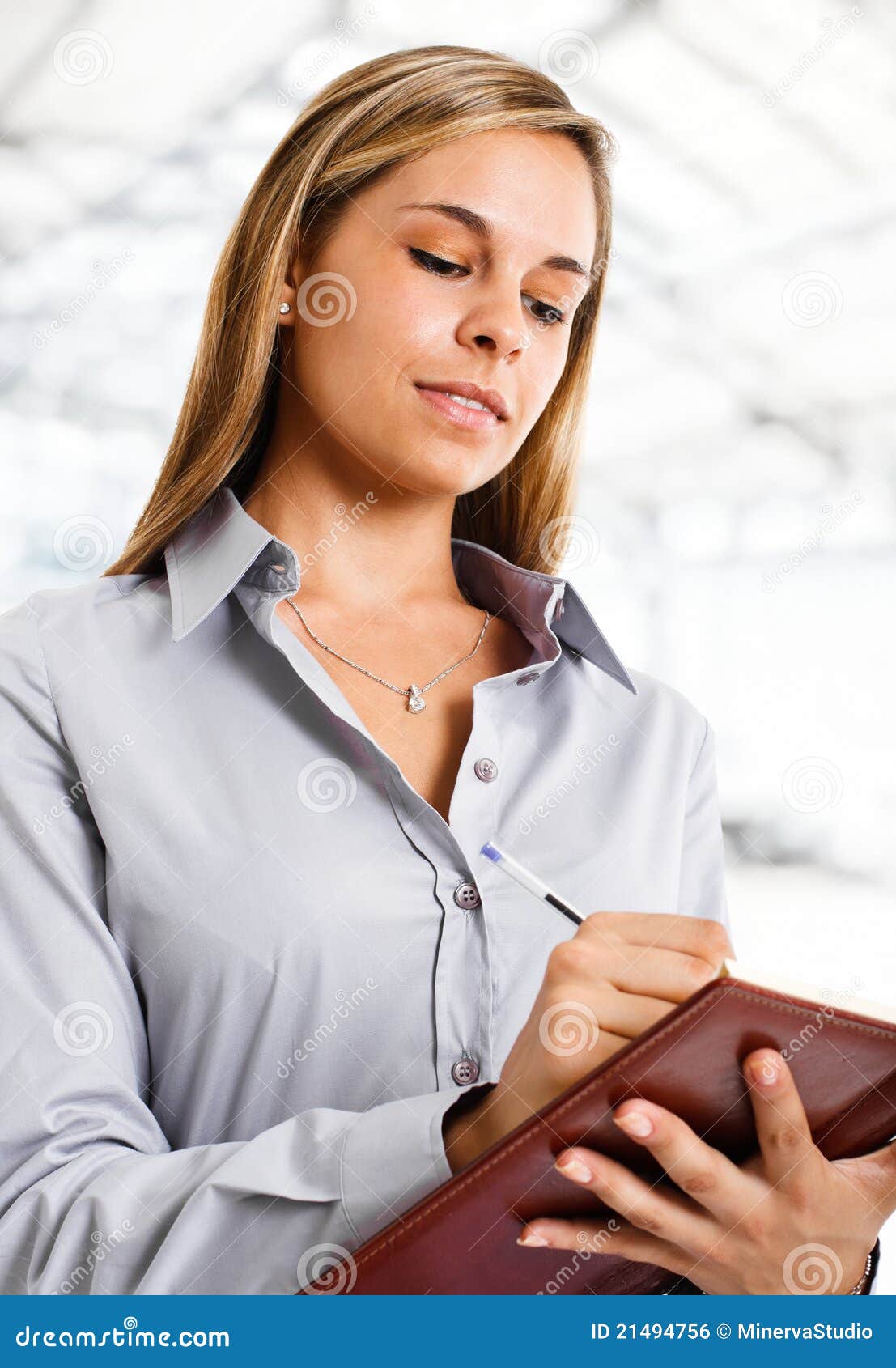 Woman taking notes stock photo. Image of beautiful, office - 21494756
