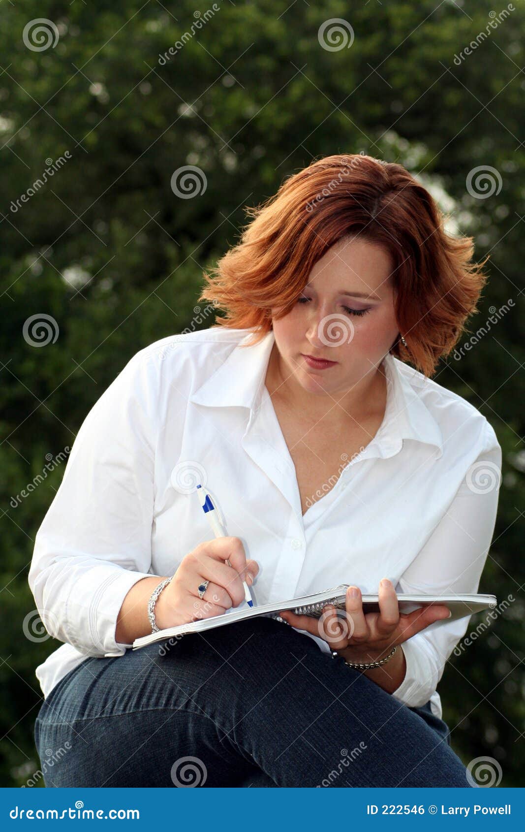 Woman taking notes stock photo. Image of pretty, notes - 222546