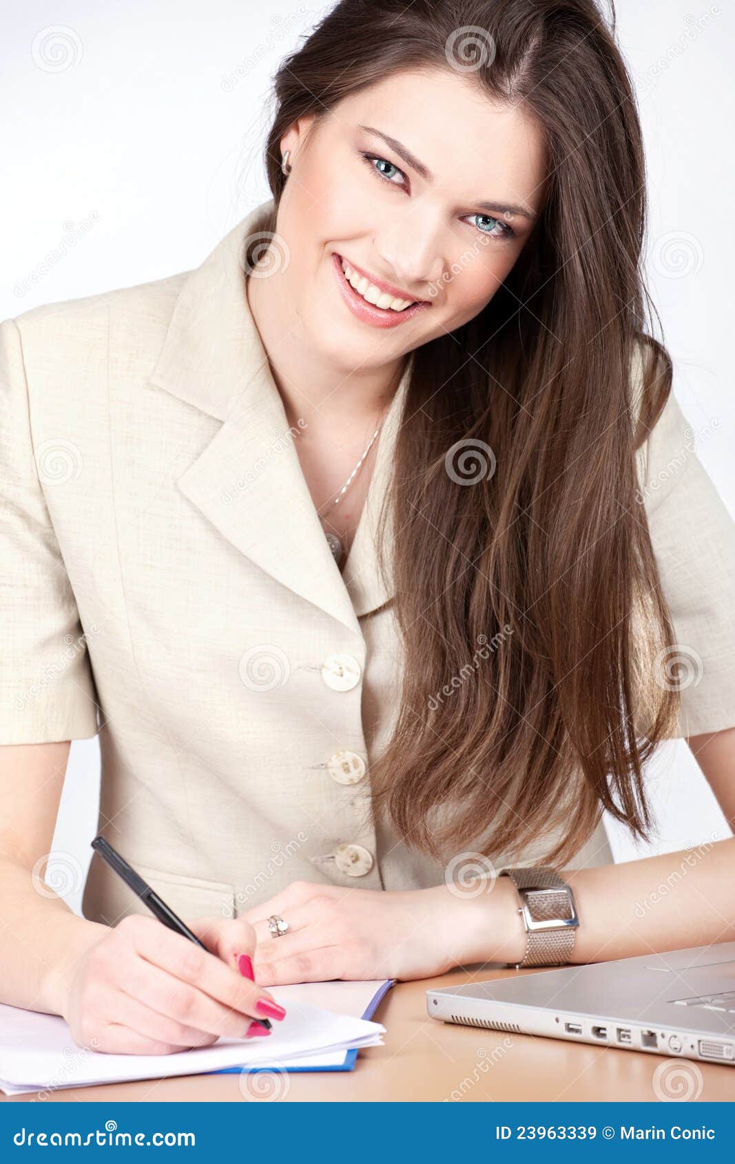 Woman taking notes stock image. Image of handsome, attractive - 23963339