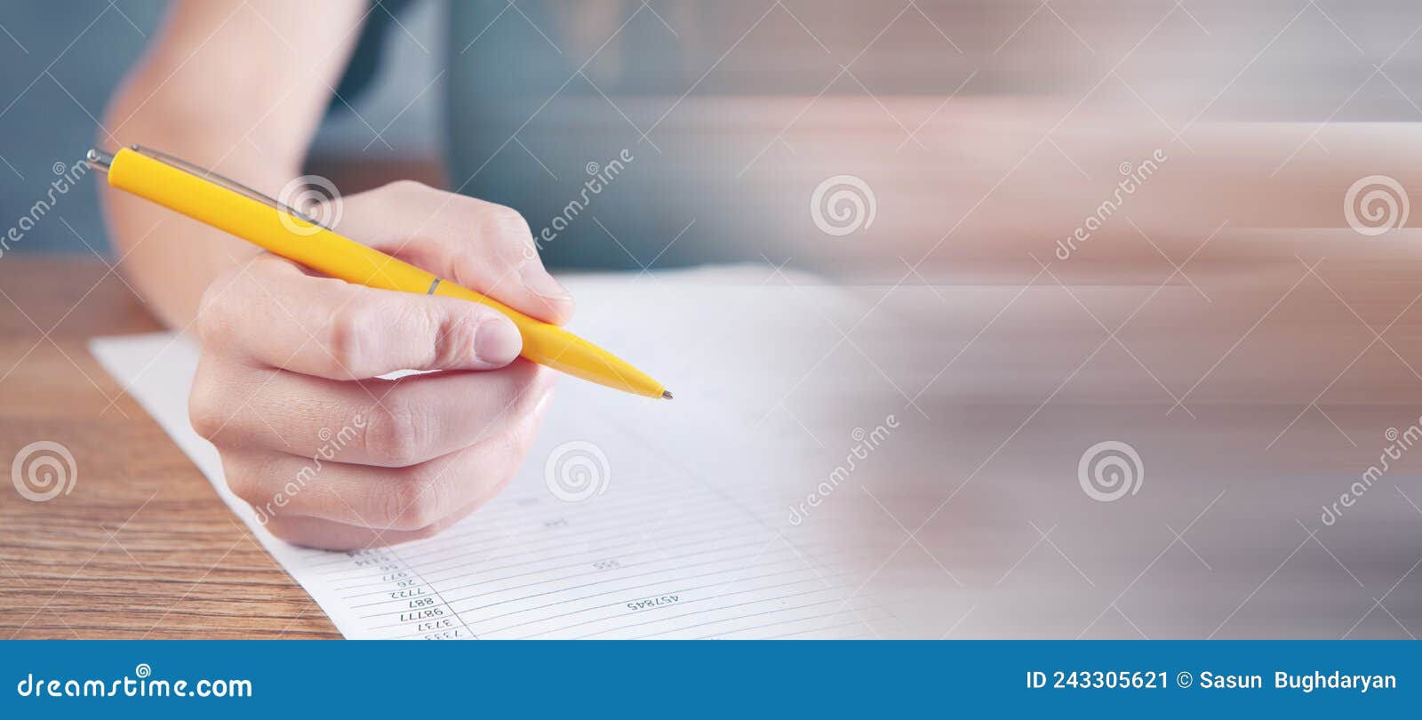 Woman Taking Notes in Papers Stock Image - Image of girl, woman: 243305621