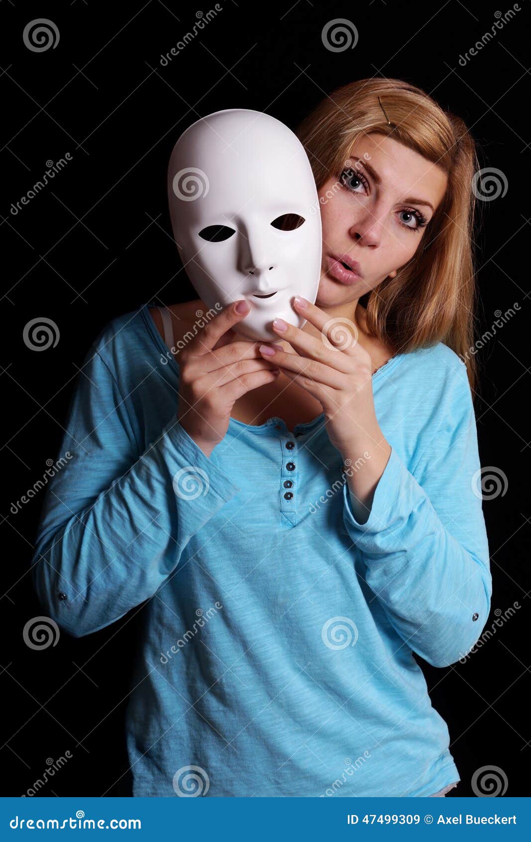 Woman taking off mask stock image. Image of disguise - 47499309