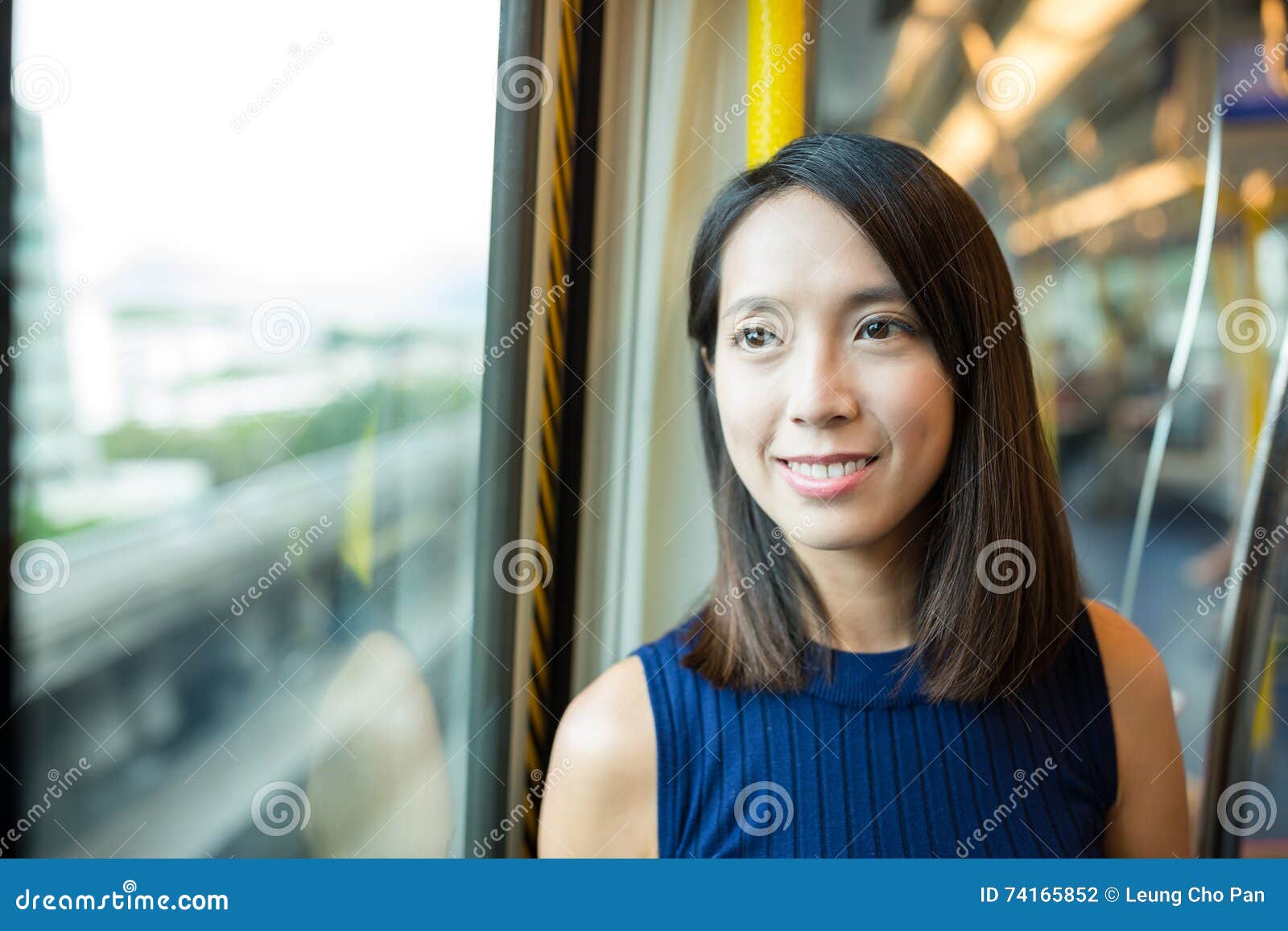 Woman taking the train stock photo. Image of people, female - 74165852