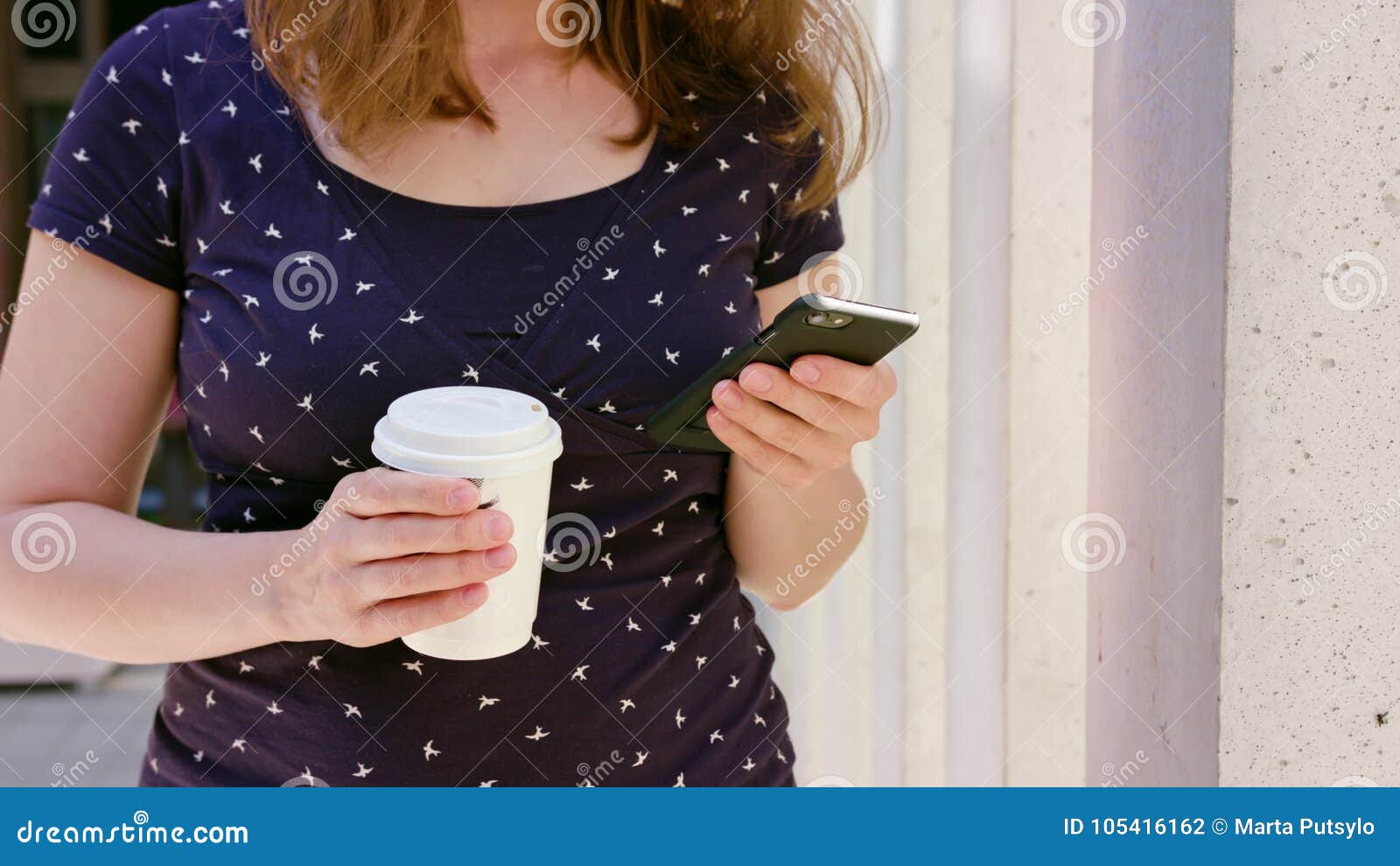Woman Using a Phone Outside Stock Photo - Image of outdoor, chat: 105416162