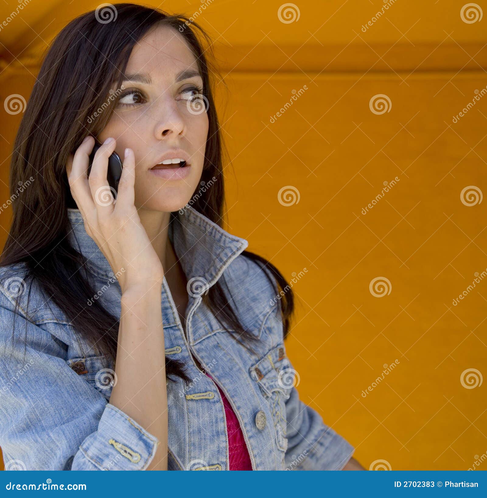 Woman Talking on Cell Phone Stock Image - Image of brunette, sensuality ...