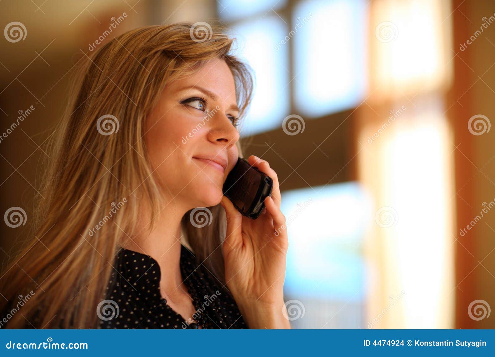 Woman talking cell phone stock photo. Image of blond, person - 4474924