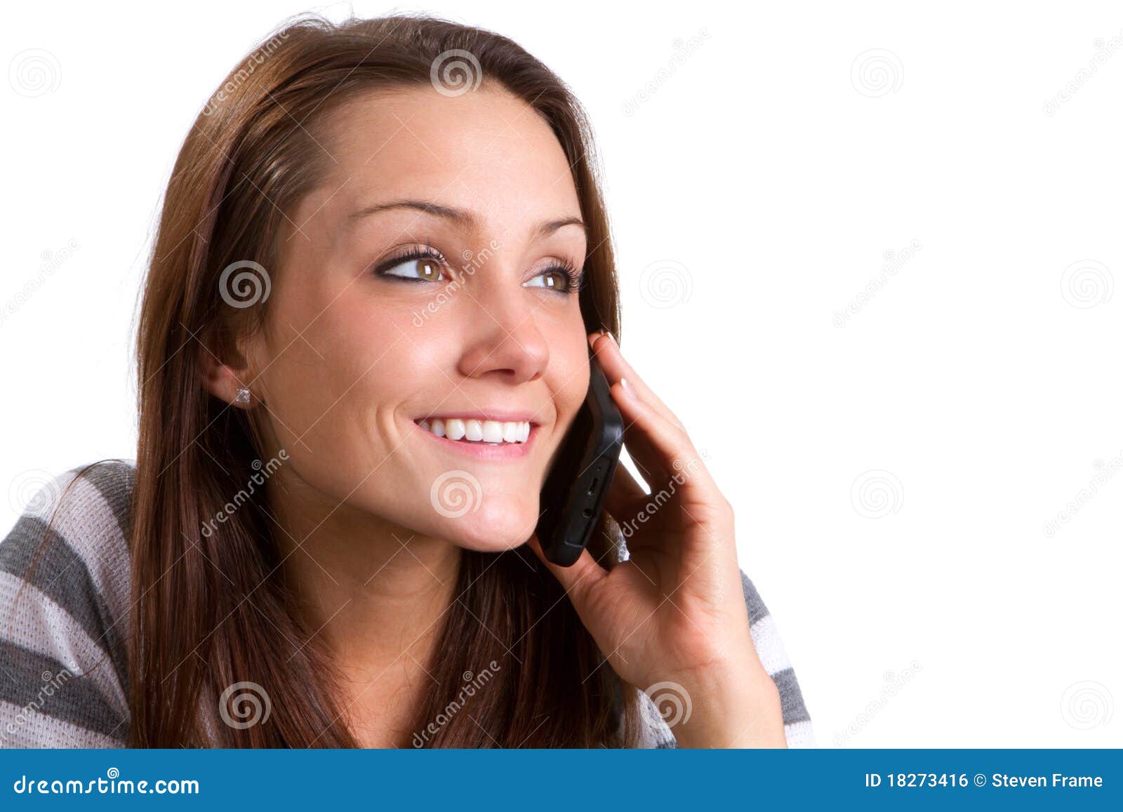 Woman Talking Cellphone stock photo. Image of talks, talking - 18273416