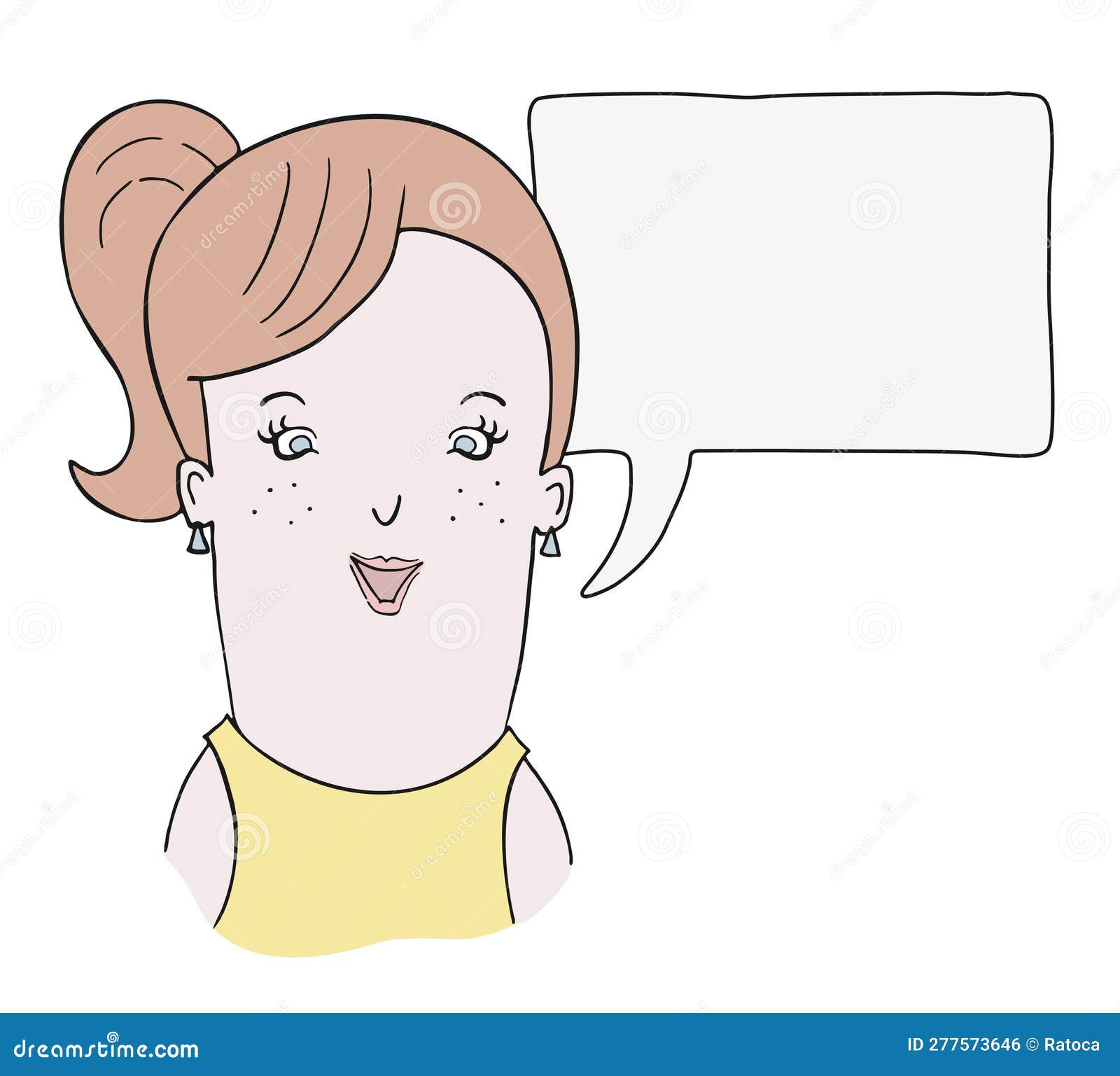 Woman talking draw stock vector. Illustration of indicate - 277573646