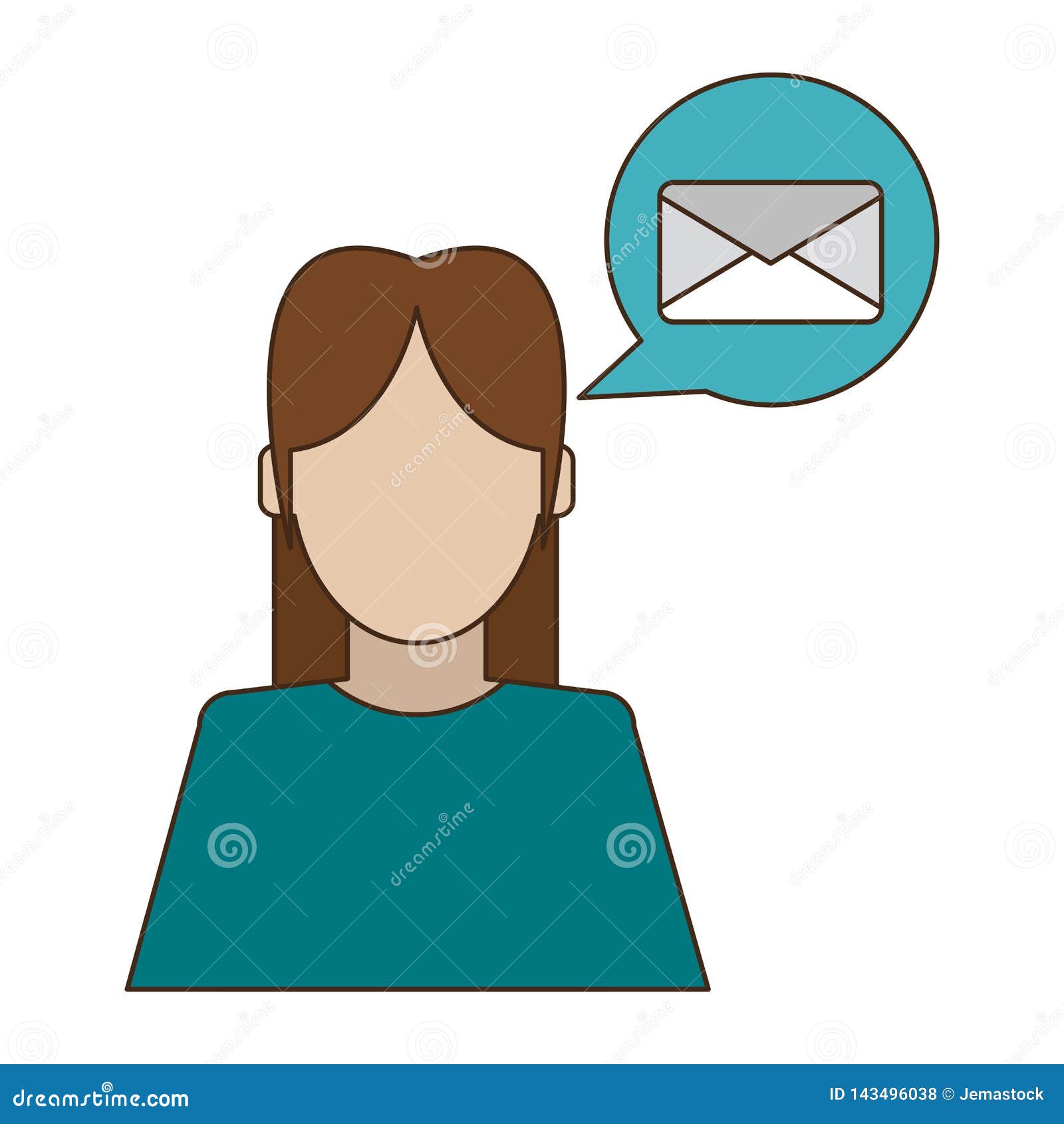 Woman talking about email stock vector. Illustration of spam - 143496038
