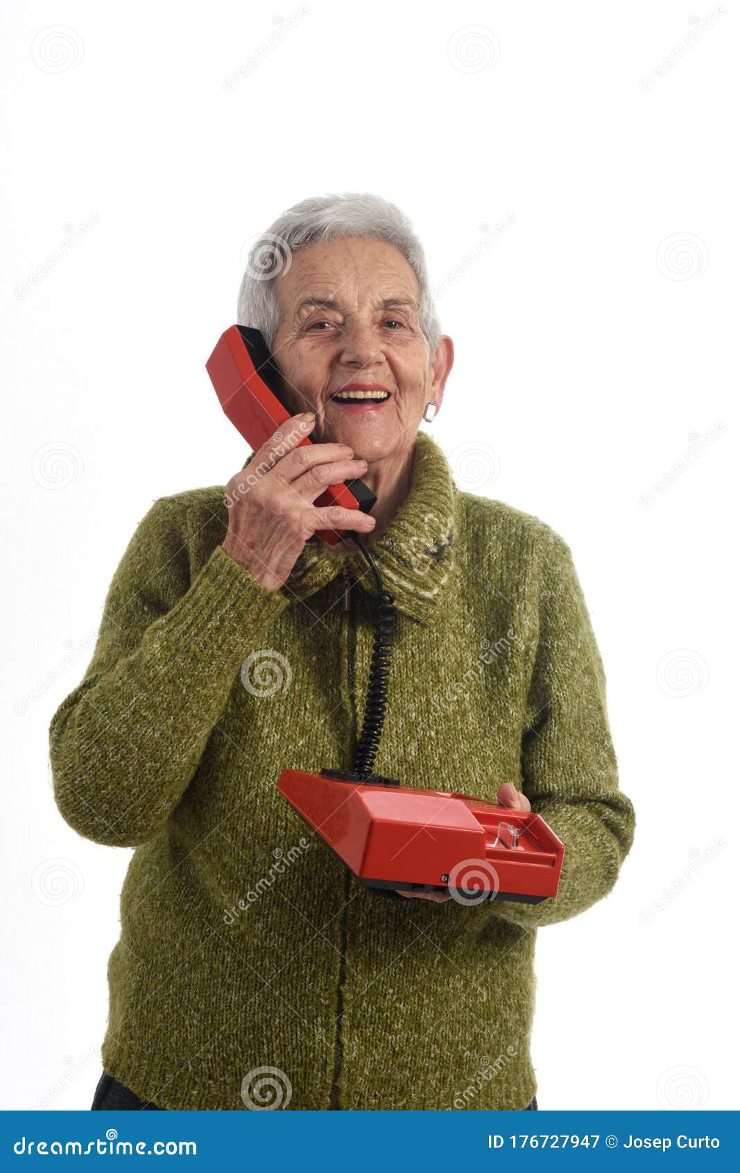 Woman talking on old phone stock image. Image of lady - 176727947