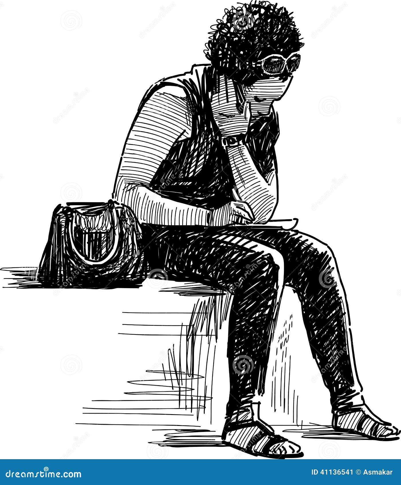 Woman talking on the phone stock vector. Illustration of contemporary ...