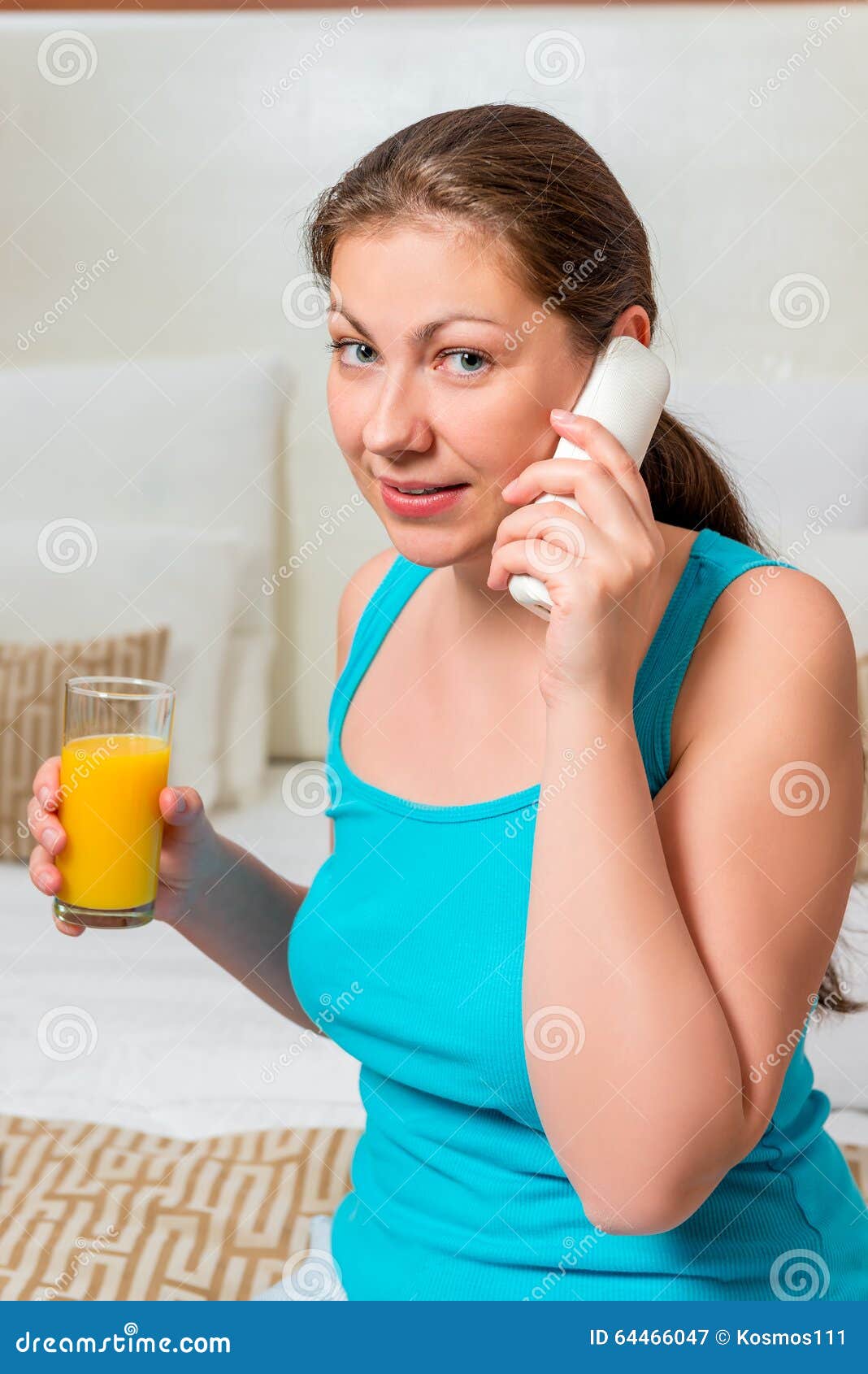 Woman Talking by Radiotelephony Stock Image - Image of home, mobility ...