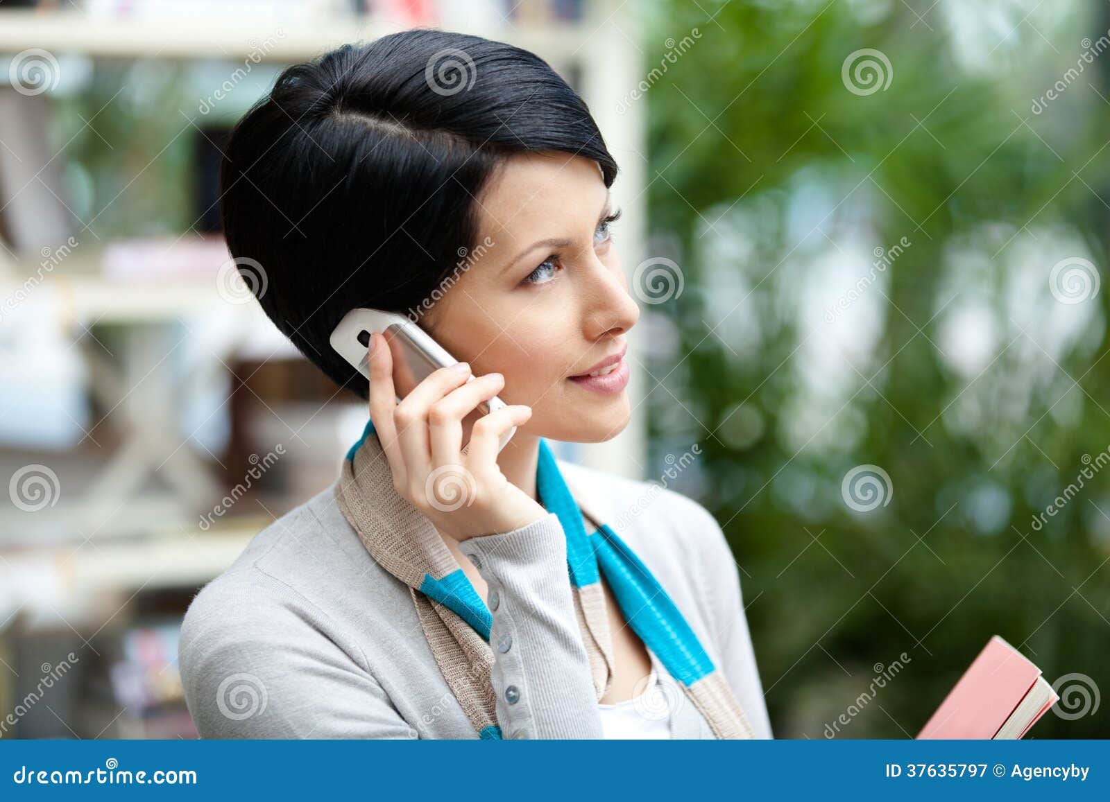 Woman Talking on the Telephone Stock Image - Image of cellphone, girl ...