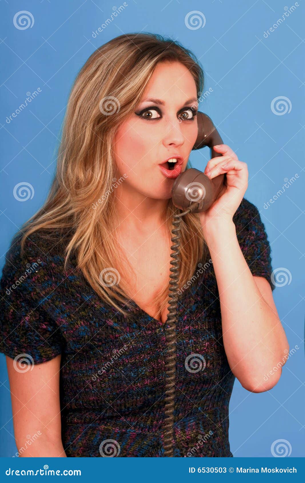Woman Talking in Telephone Very Pretty Stock Image - Image of laughing ...