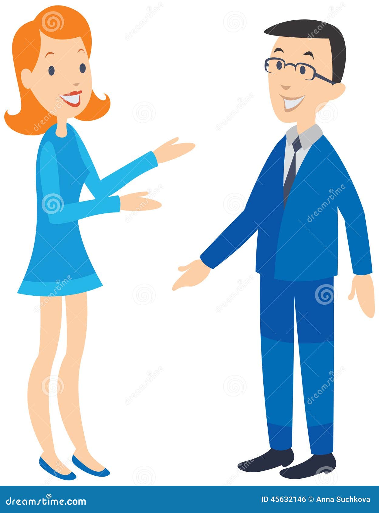 Cartoon Of Man And Woman Talking Cartoon Vector | CartoonDealer.com ...