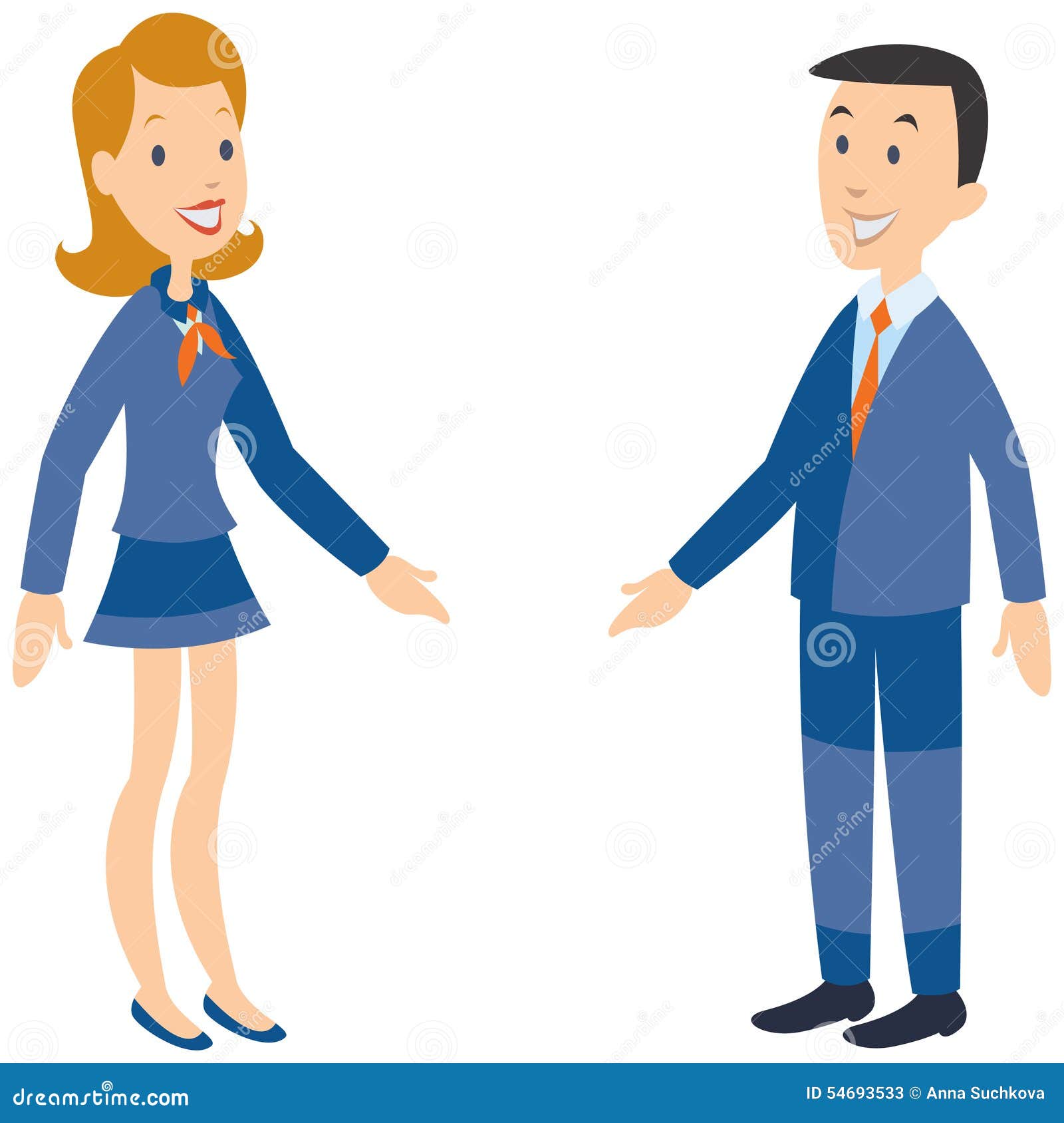Cartoon Of Man And Woman Talking Cartoon Vector | CartoonDealer.com ...