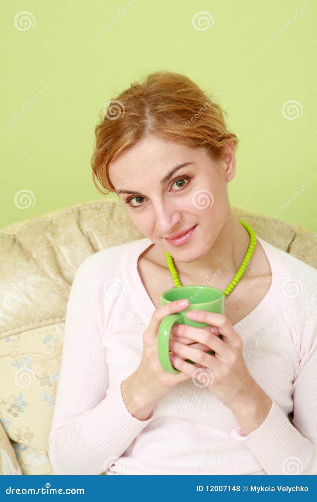 Woman with tea stock photo. Image of relaxation, caucasian - 12007148