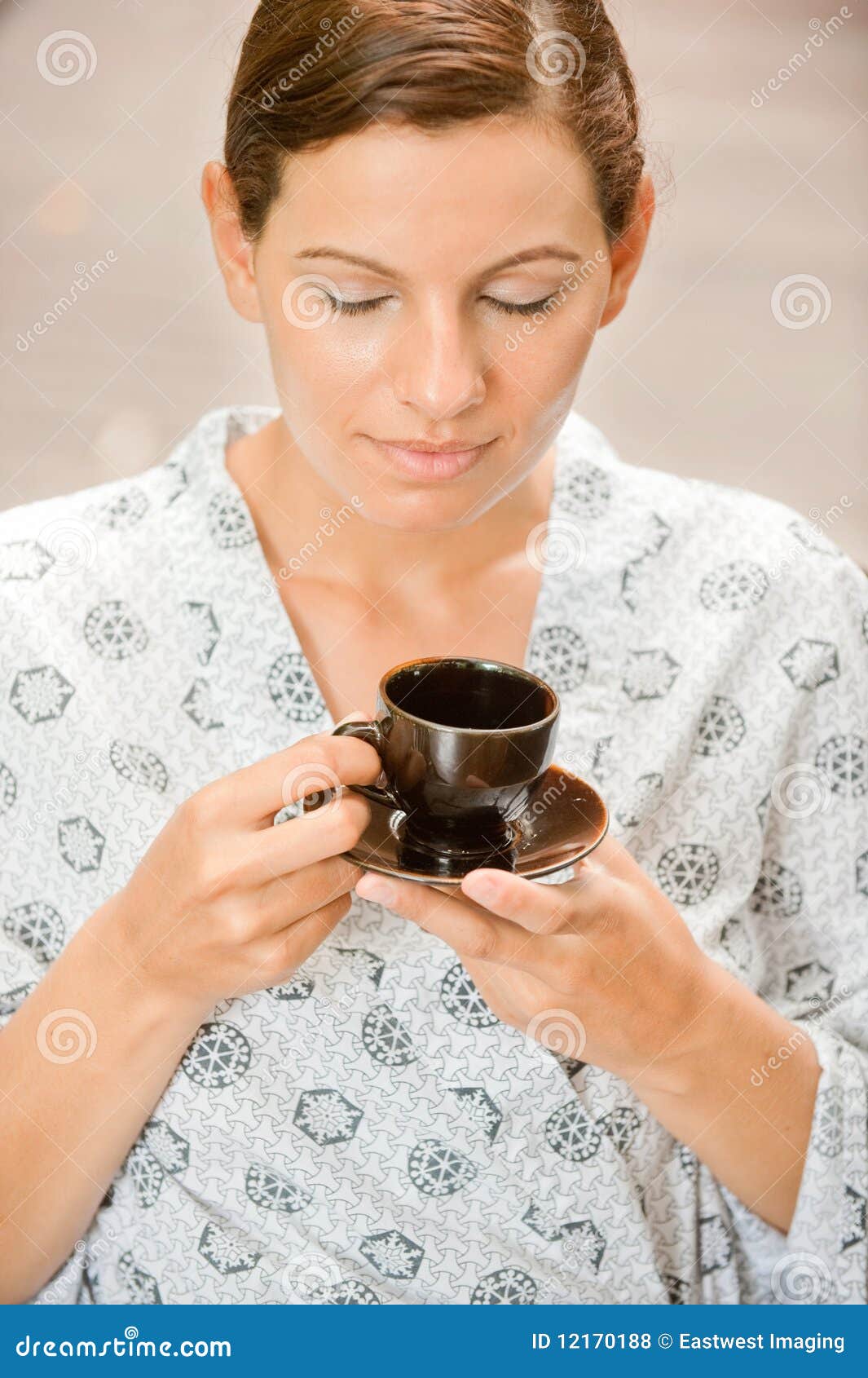Woman with Tea stock photo. Image of peaceful, lady, good - 12170188