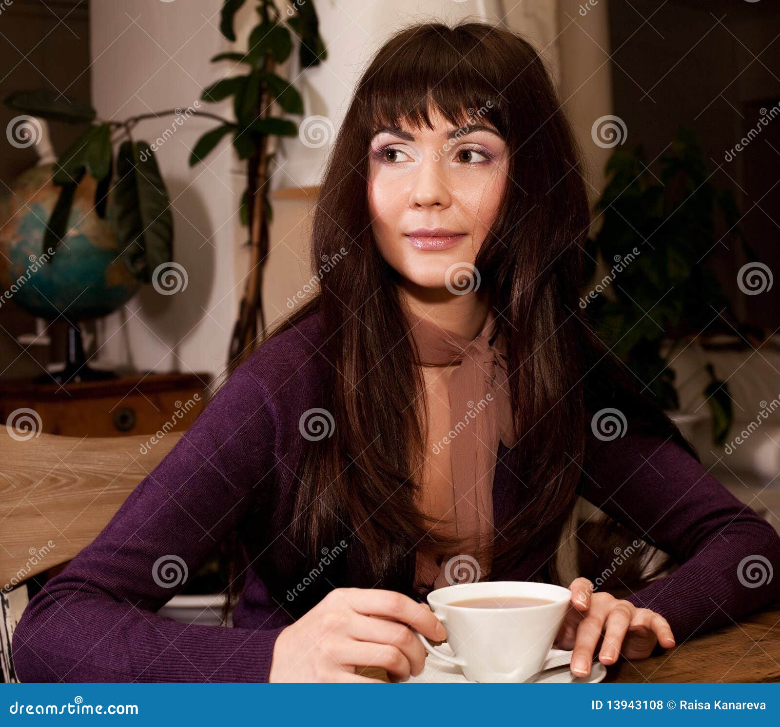 Woman with tea stock photo. Image of lifestyle, drink - 13943108