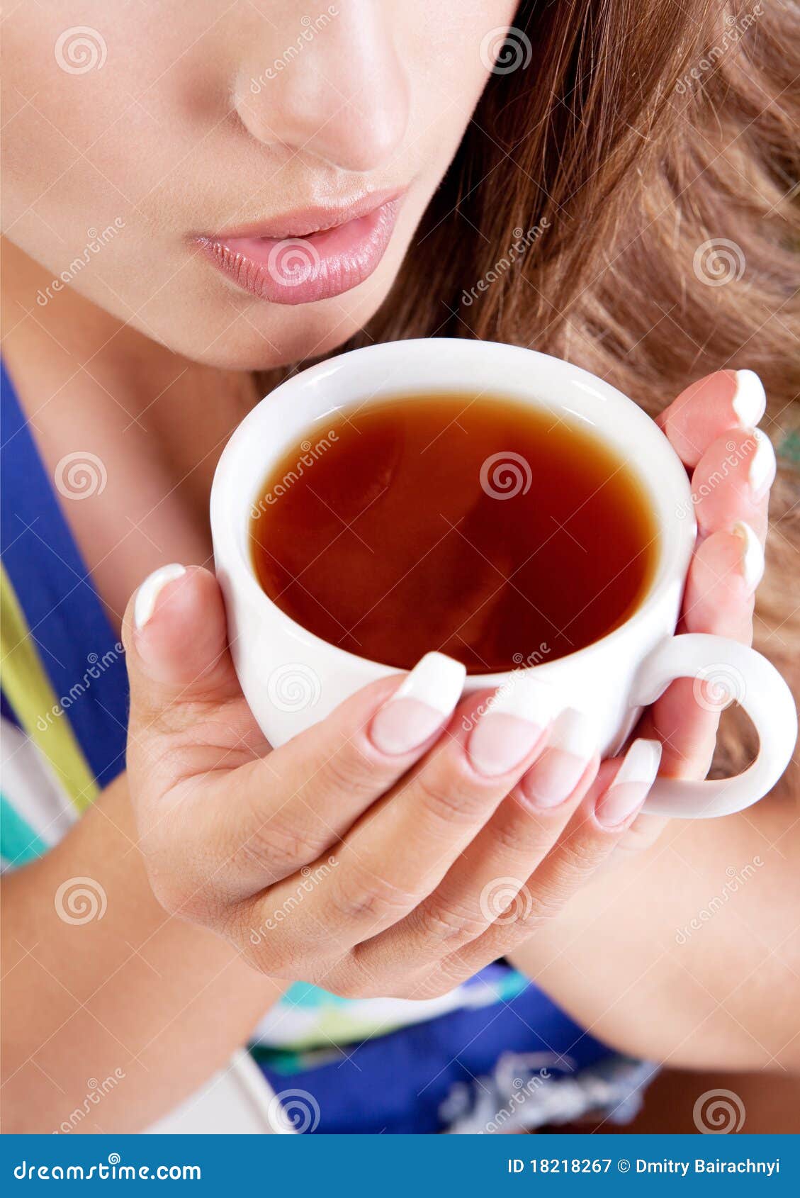 Woman with tea stock image. Image of beverage, healthy - 18218267