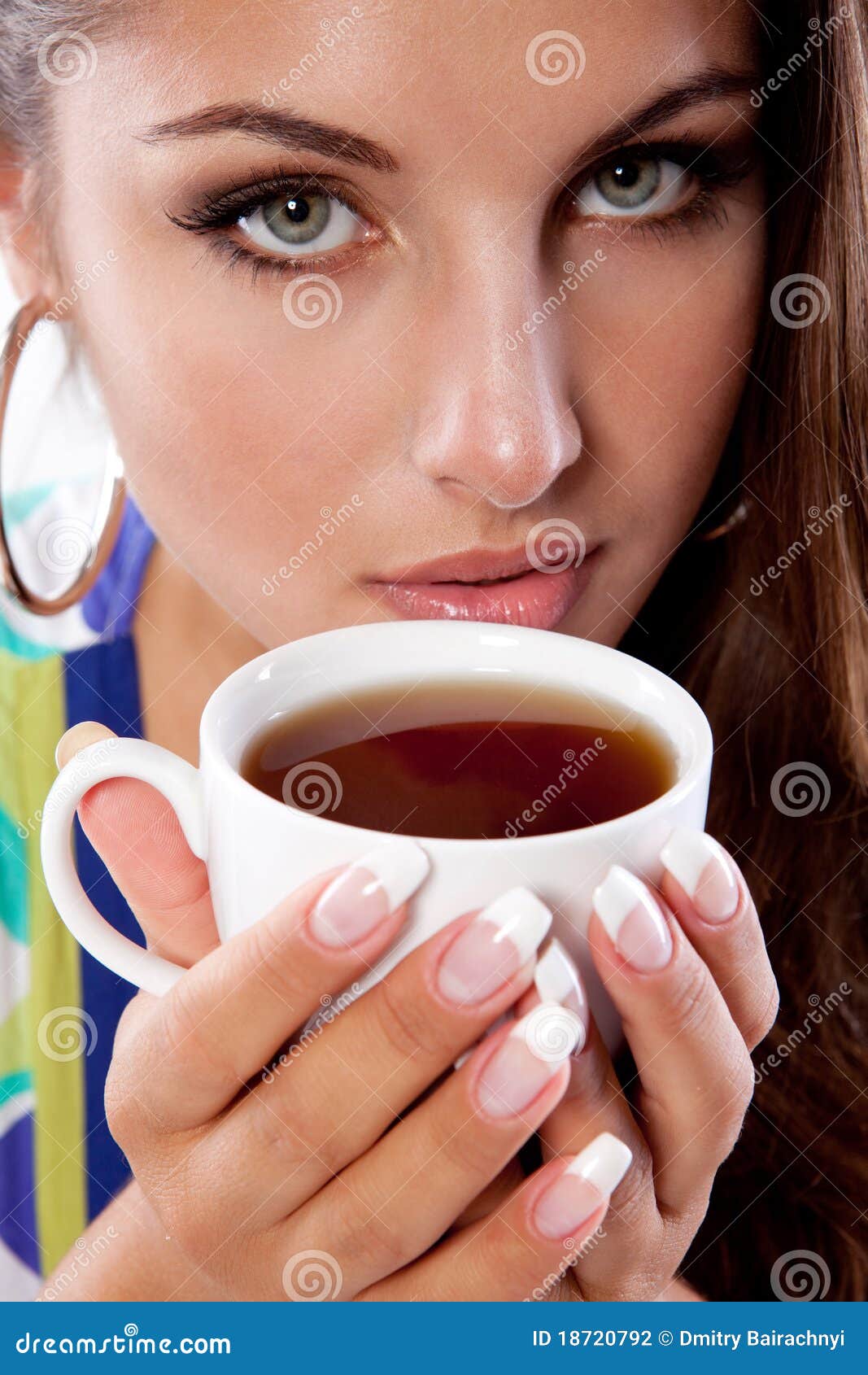 Woman with tea stock photo. Image of face, human, woman - 18720792