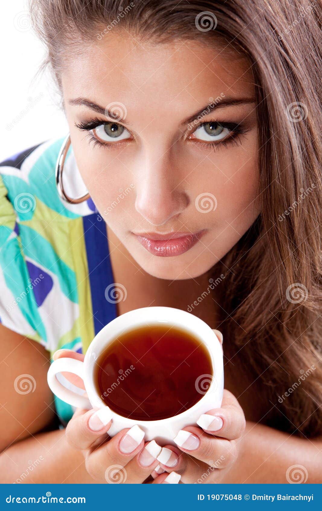 Woman with tea stock photo. Image of woman, freshness - 19075048