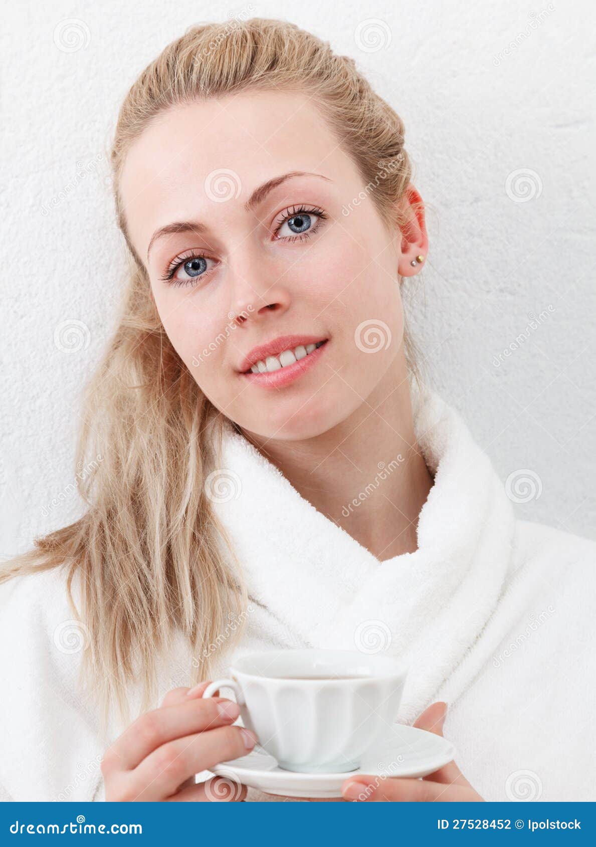 Woman with tea stock photo. Image of female, young, freshness - 27528452