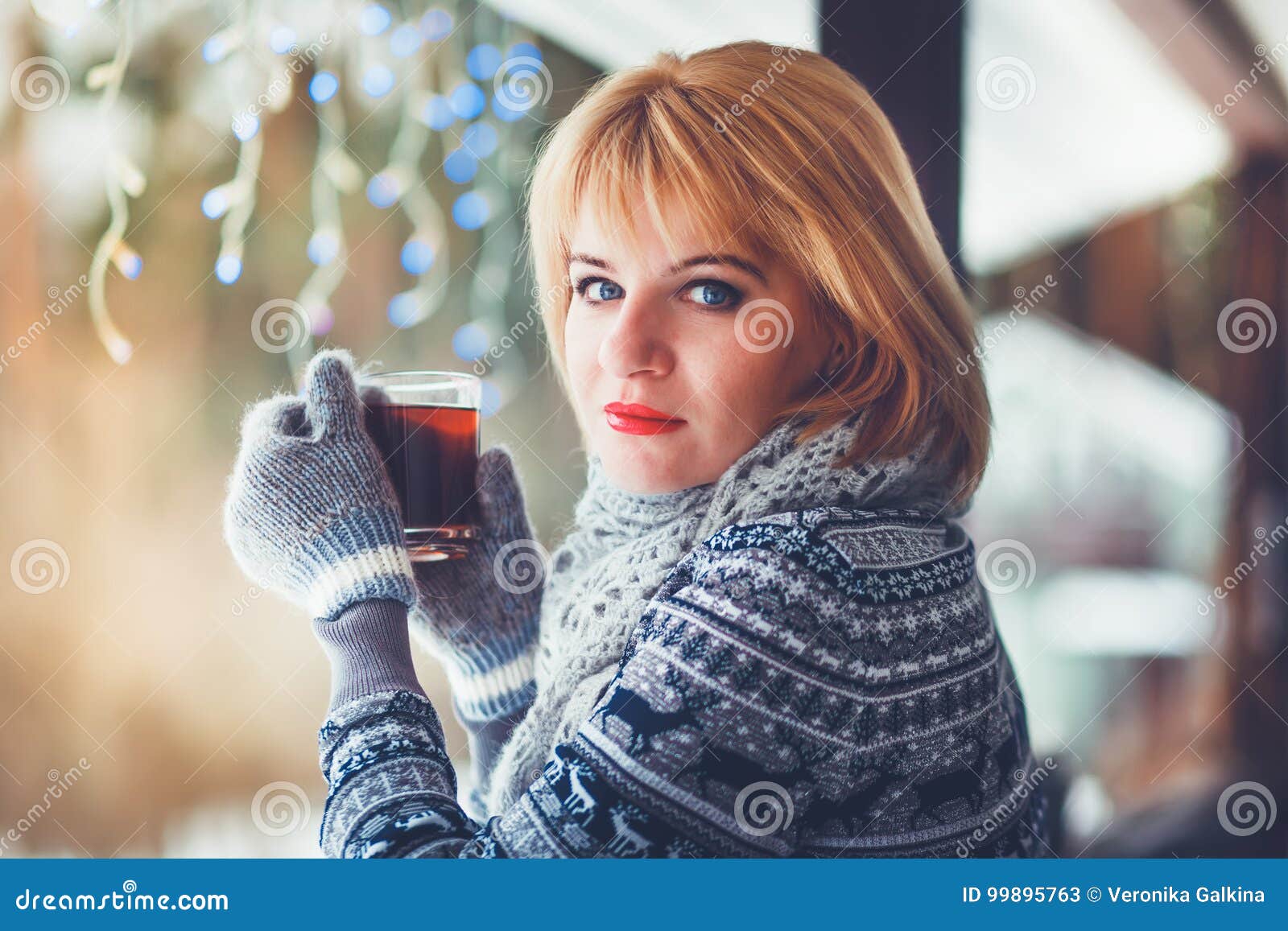 Woman and tea stock image. Image of caucasian, holding - 99895763