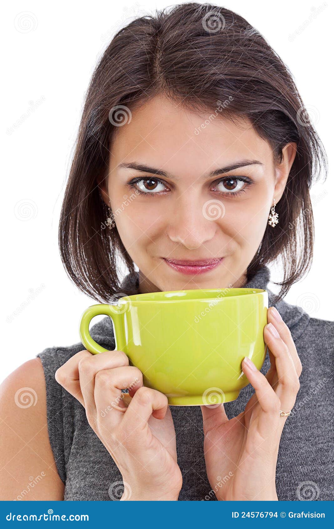 Woman with a tea cup stock photo. Image of fashion, emotional - 24576794
