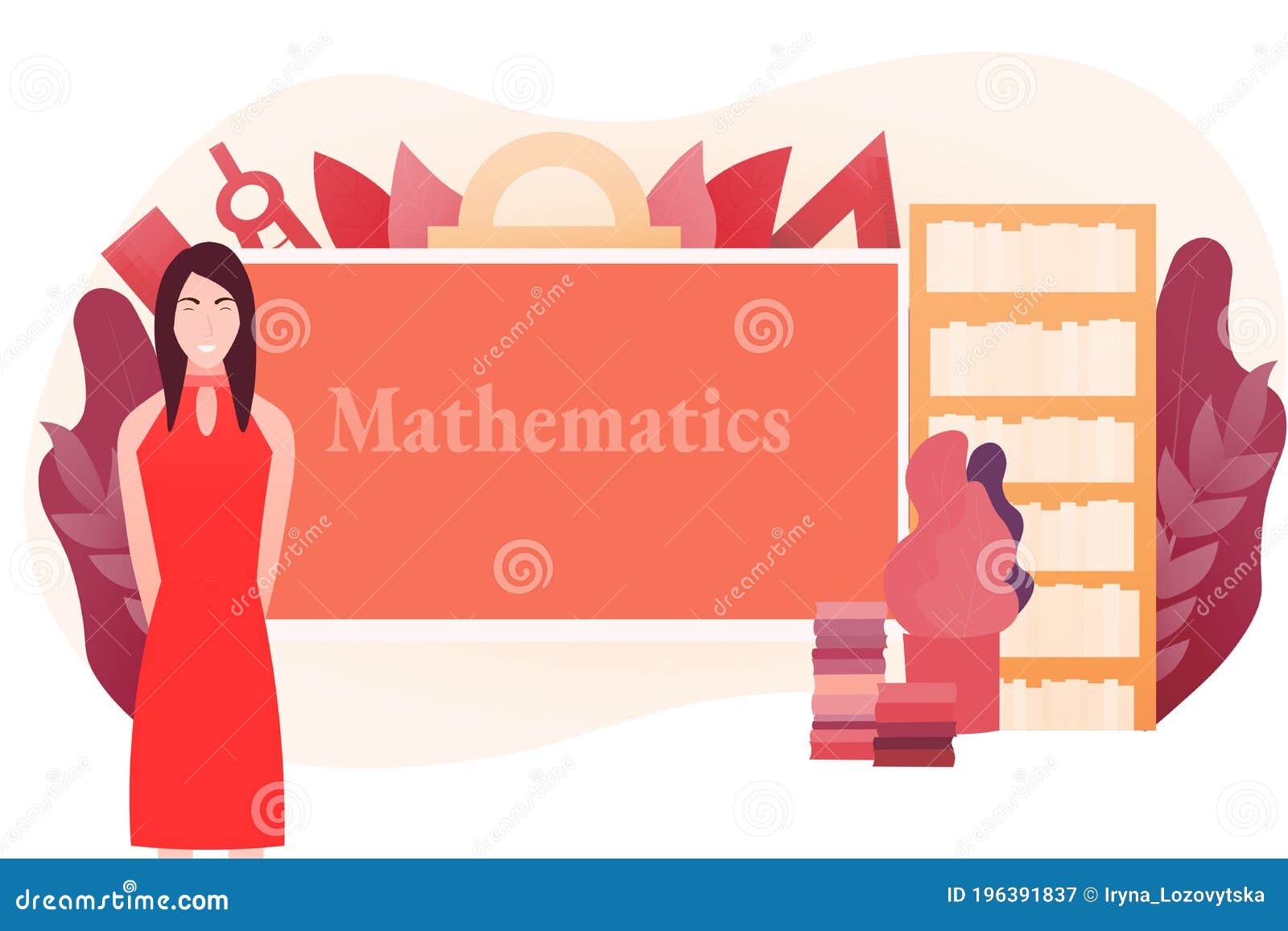 Woman Teacher Explaining Math Lesson in School, Colleage or University ...