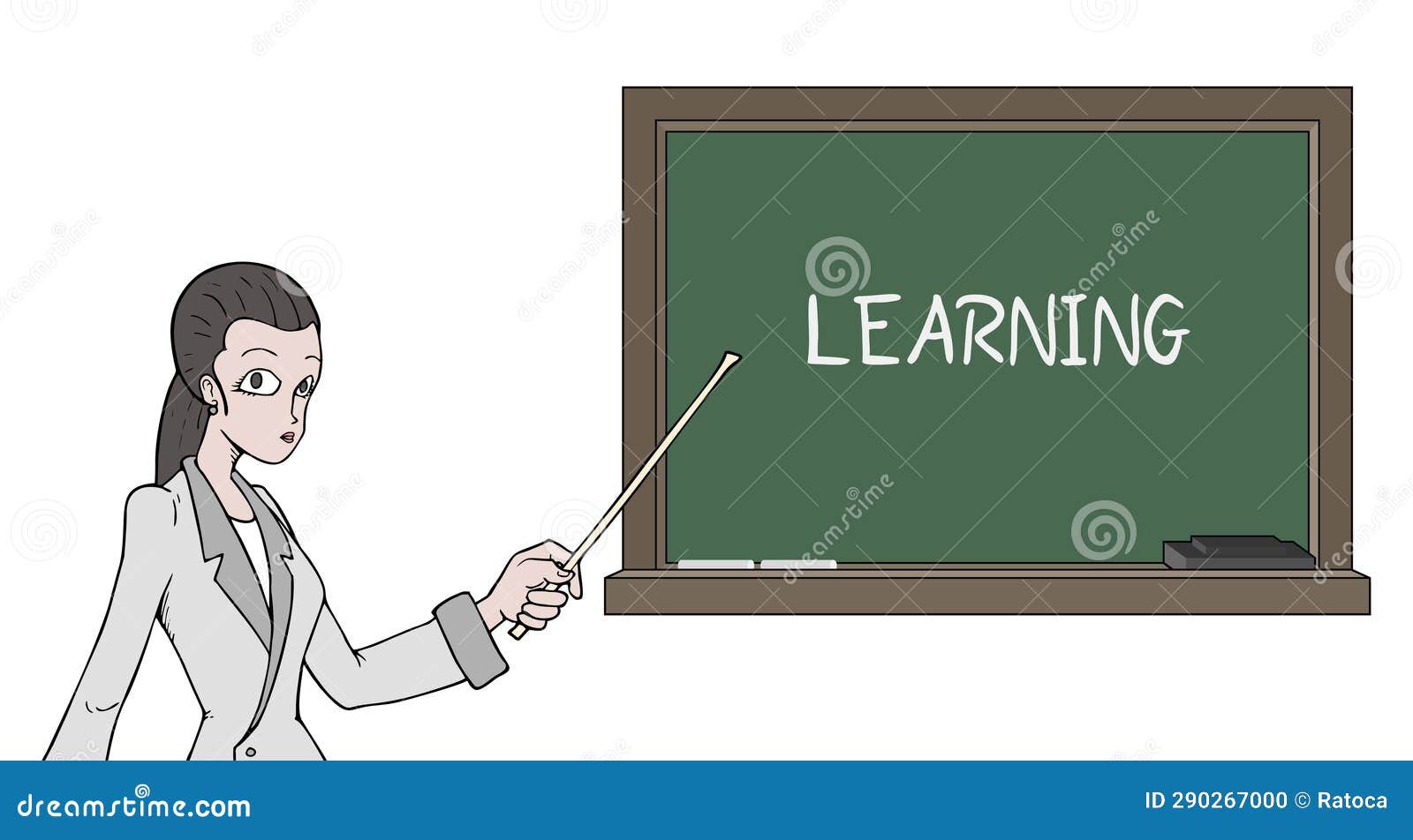 Woman Teacher and Learning Message Stock Vector - Illustration of ...