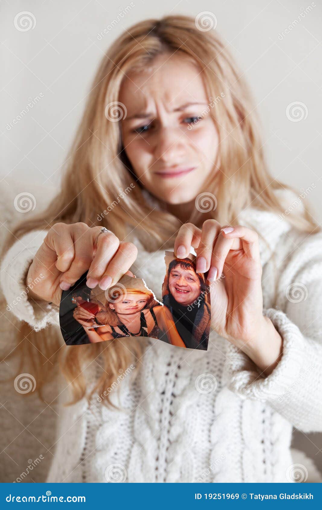 Woman, tearing photo stock image. Image of displeased - 19251969