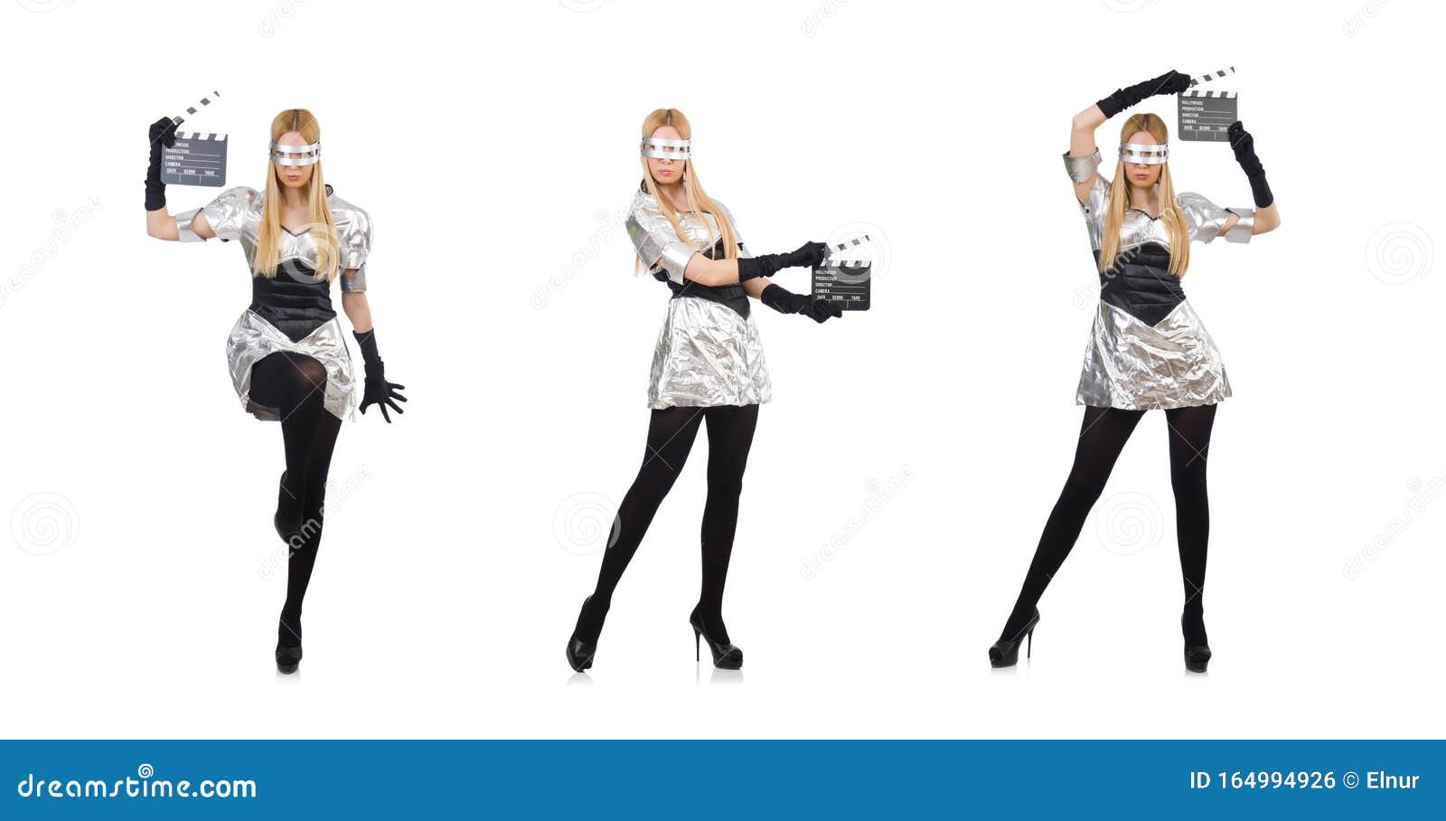 Woman in Tech Concept Isolated on White Stock Photo - Image of future ...