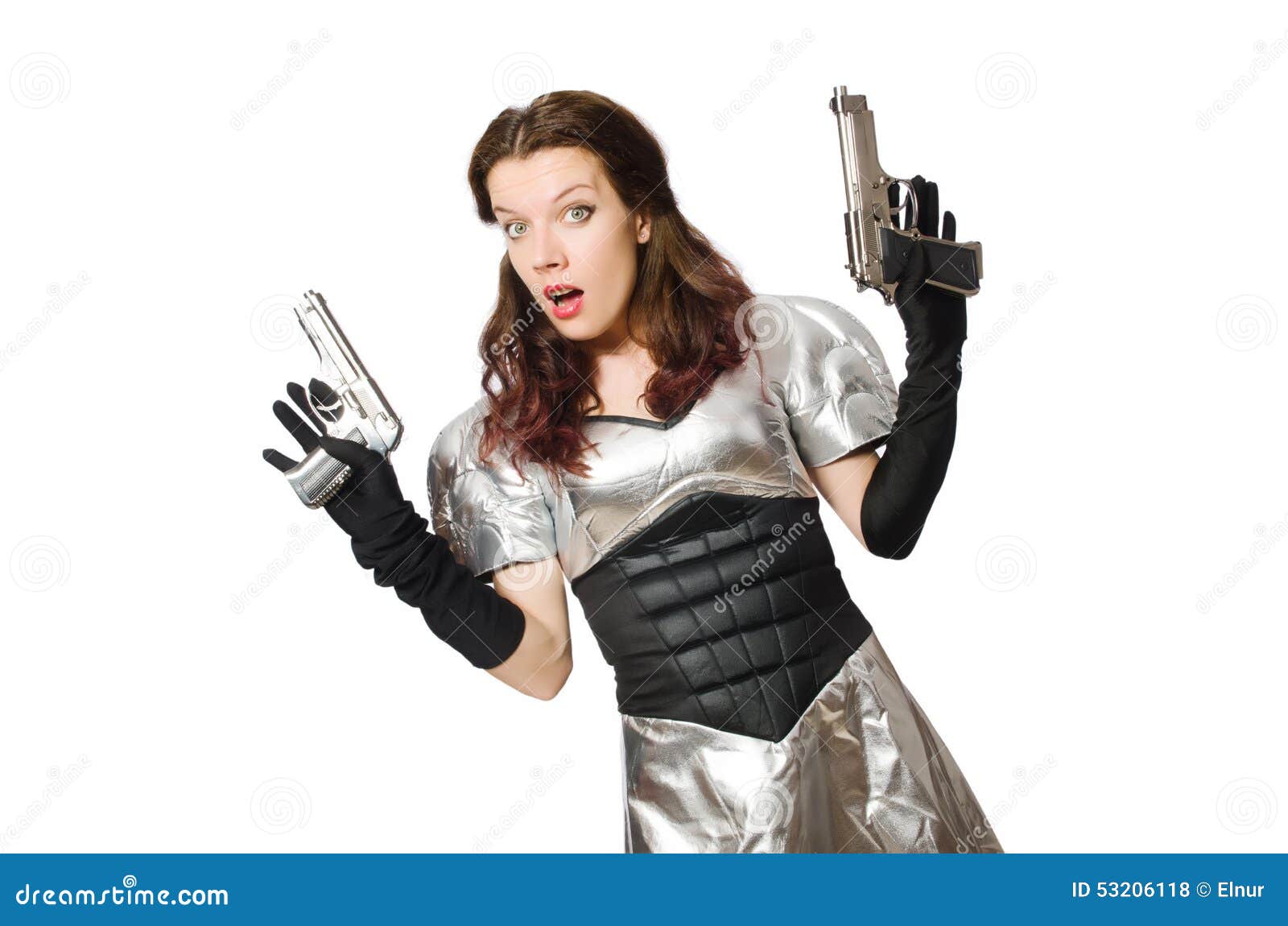 Woman in Tech Concept Isolated on White Stock Photo - Image of future ...