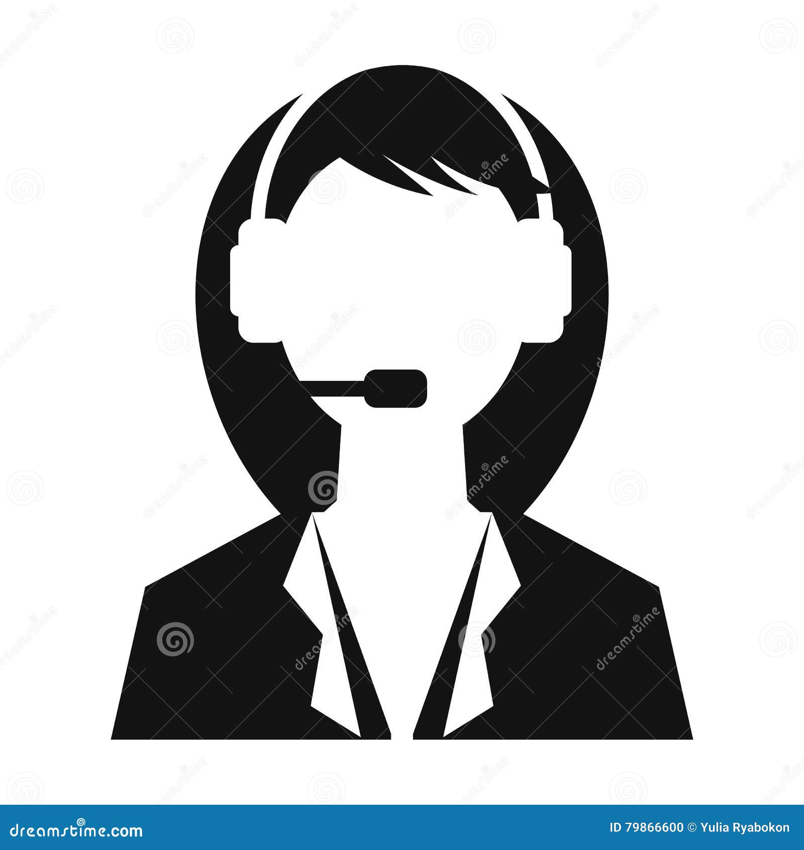 Woman from Technical Support Stock Vector - Illustration of black, icon ...