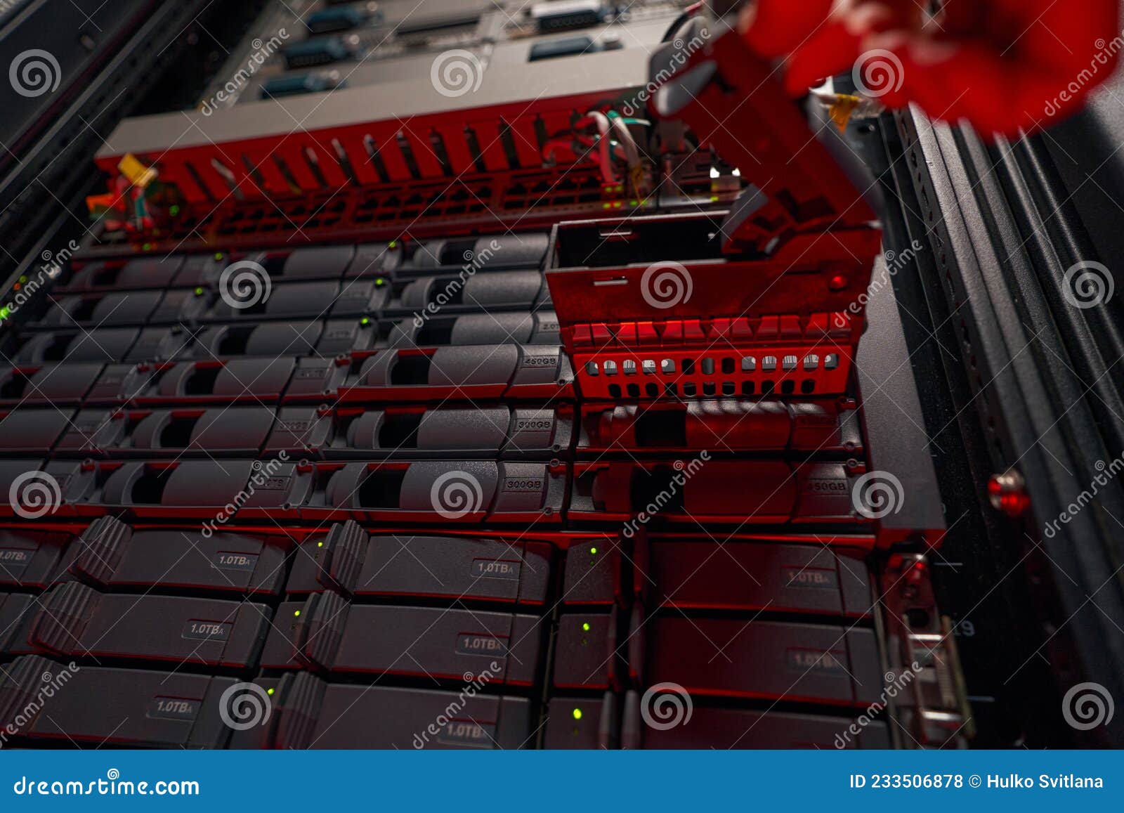 Woman Technician Removing Server Drive at Datacenter Stock Photo ...