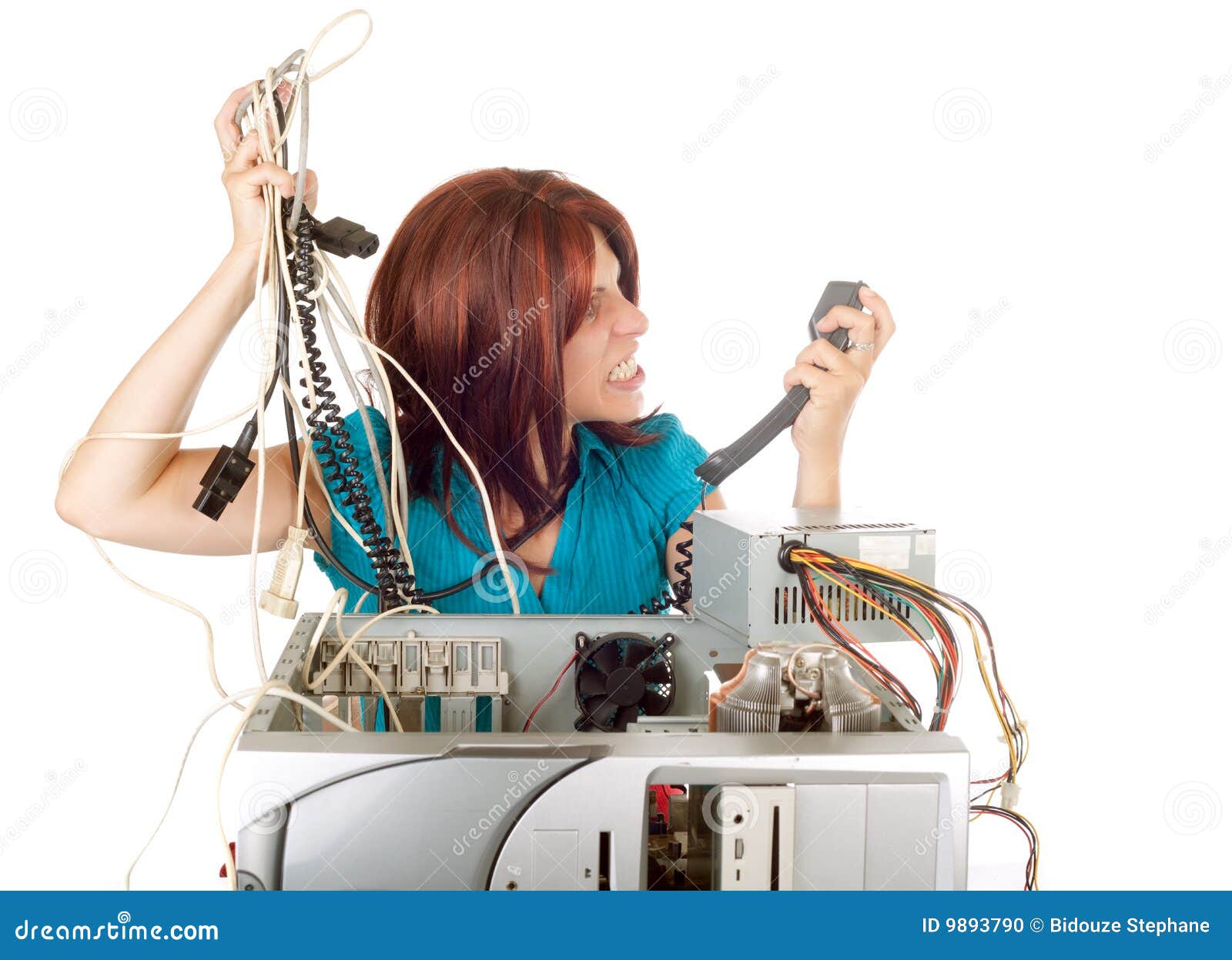 Woman technology panic stock photo. Image of humor, hardware - 9893790