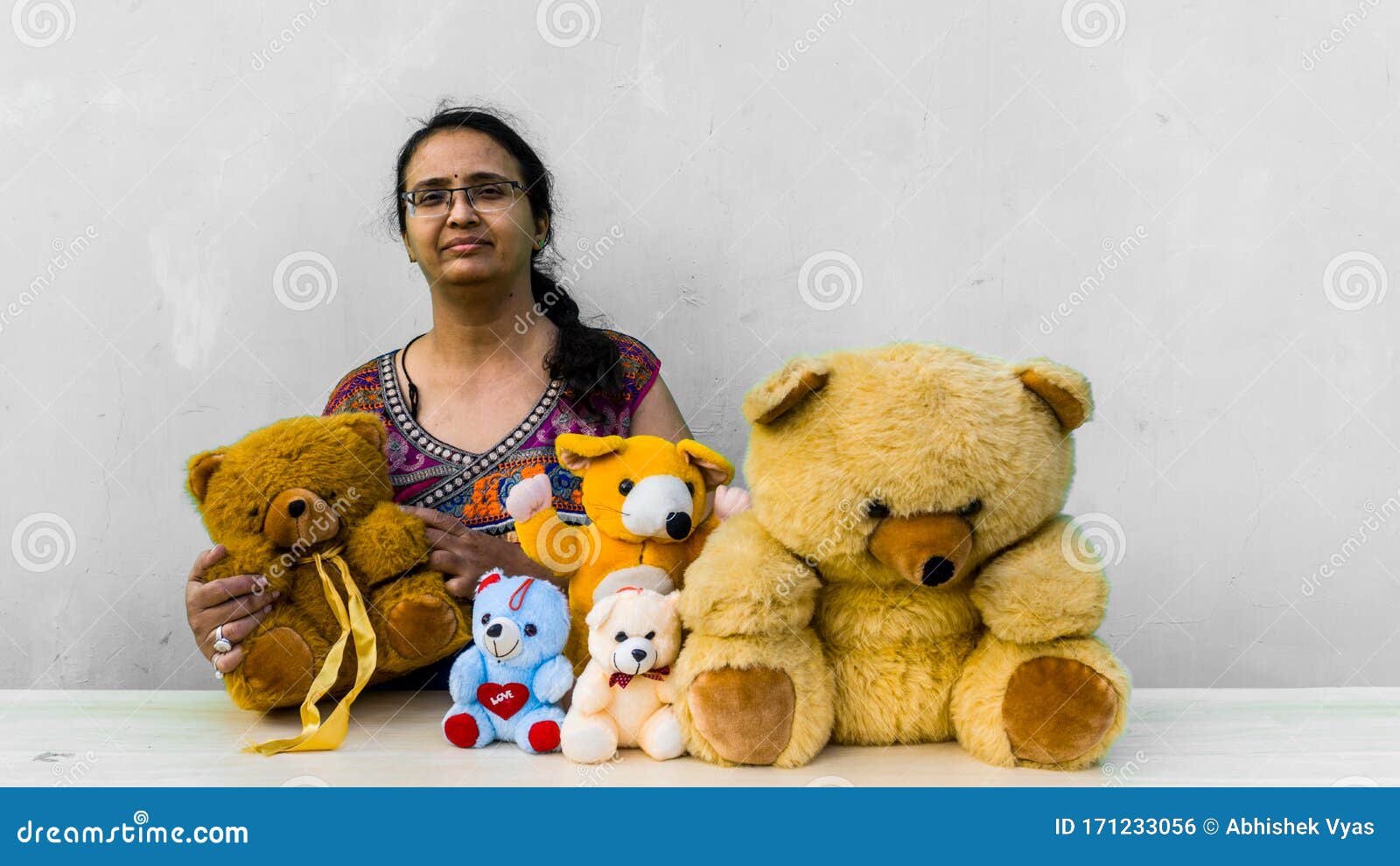 Woman with teddy bears stock photo. Image of beautiful - 171233056