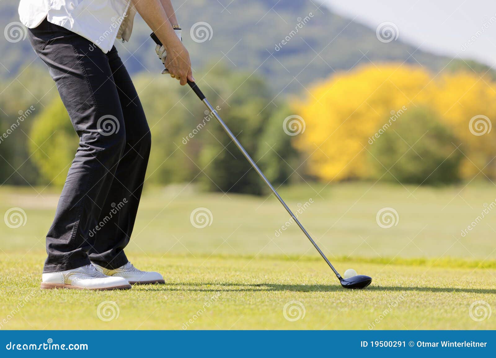 Woman Teeing Off, Close Up. Stock Image - Image of play, playing: 19500291