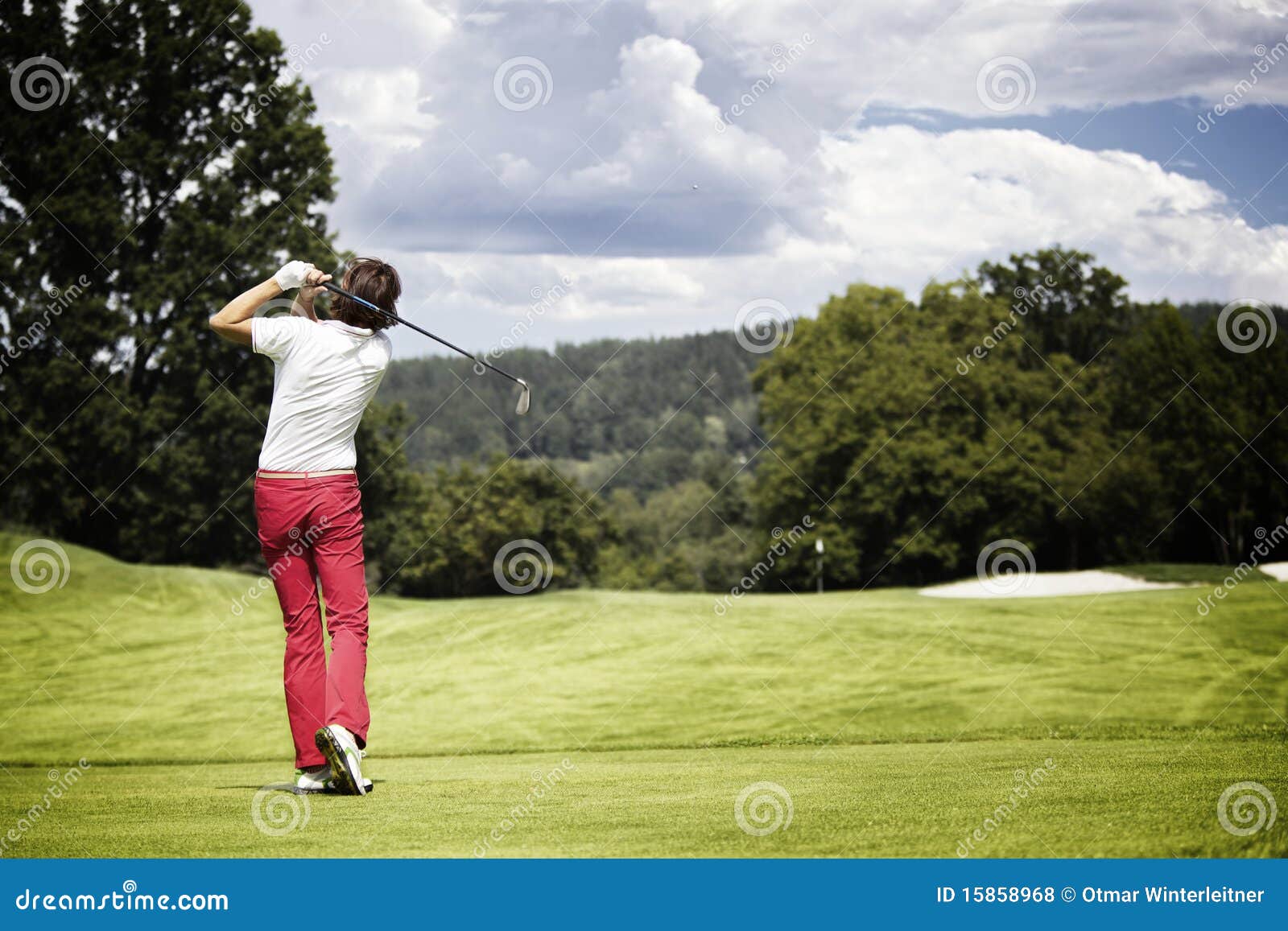 Woman Teeing-off Golf Ball. Stock Photo - Image of prestigious, female ...