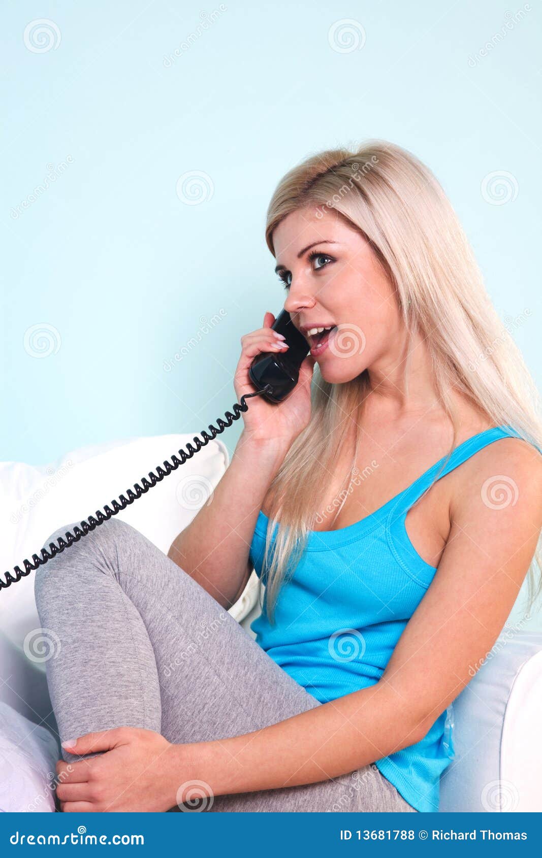 Woman on the telephone stock photo. Image of lounge, conversation ...