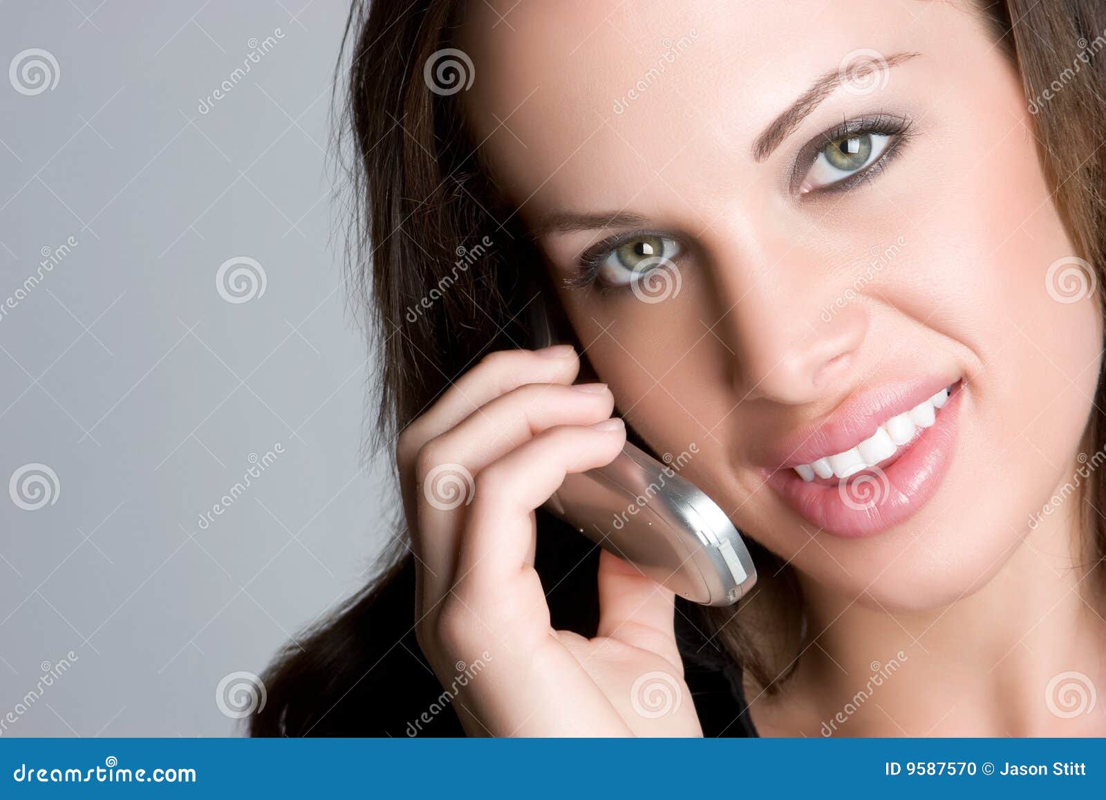 Woman on Telephone stock photo. Image of beautiful, cell - 9587570