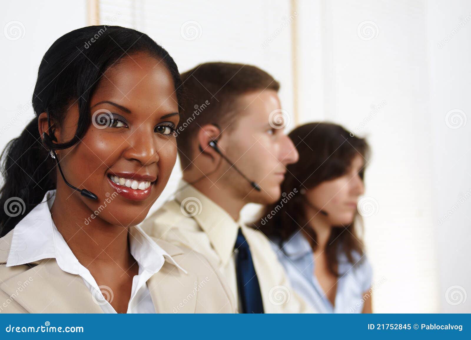 Woman telephone operator stock image. Image of female - 21752845